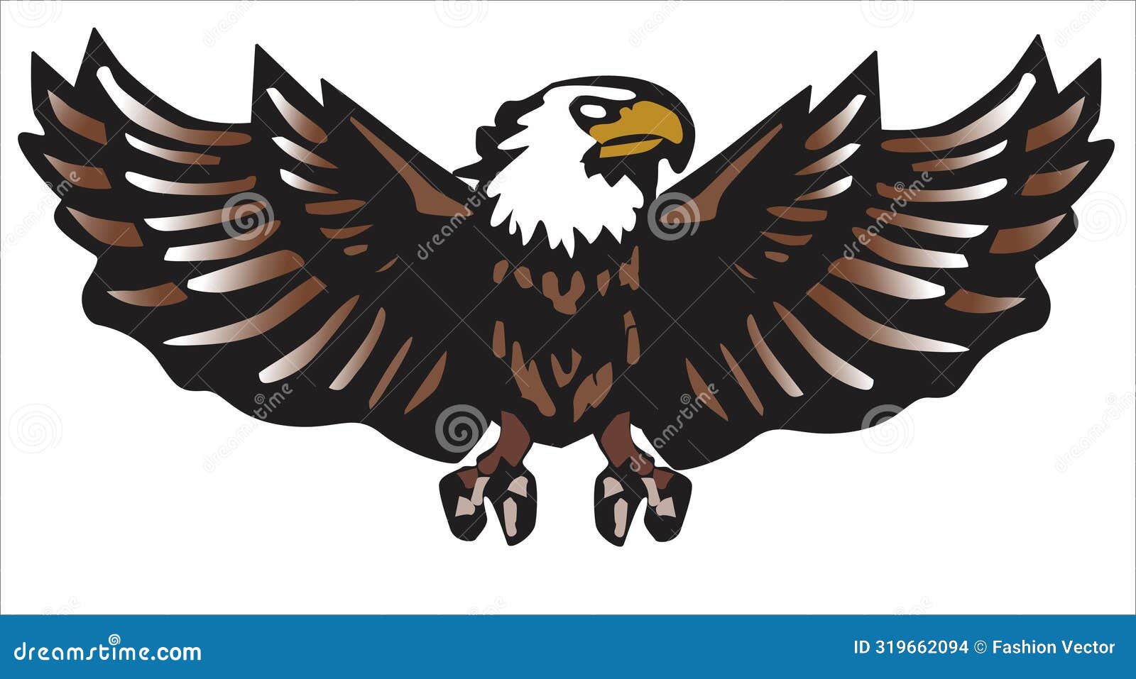 Flying Egal Print Vector Art Stock Vector - Illustration of brid ...