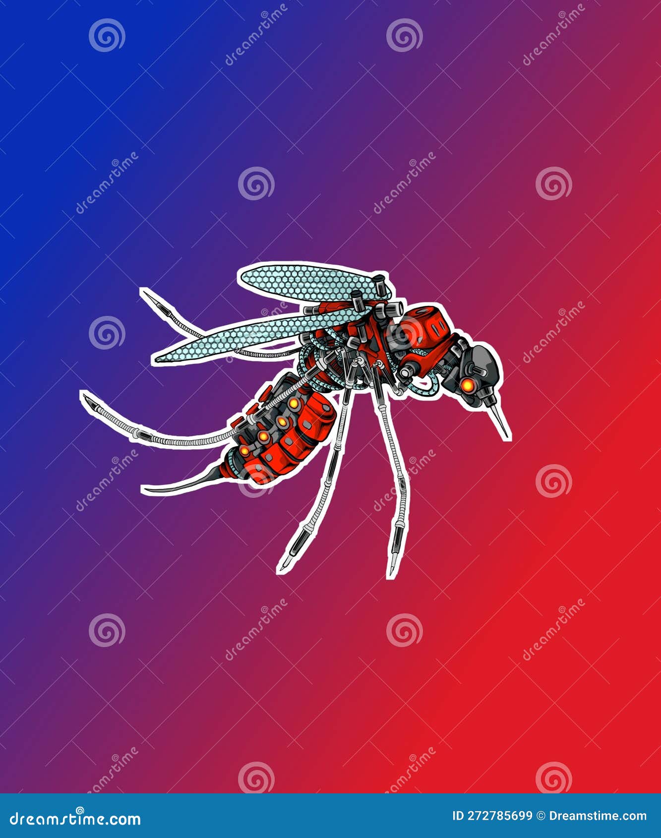 Illustration of a Flying Insect Robot Design Stock Illustration ...