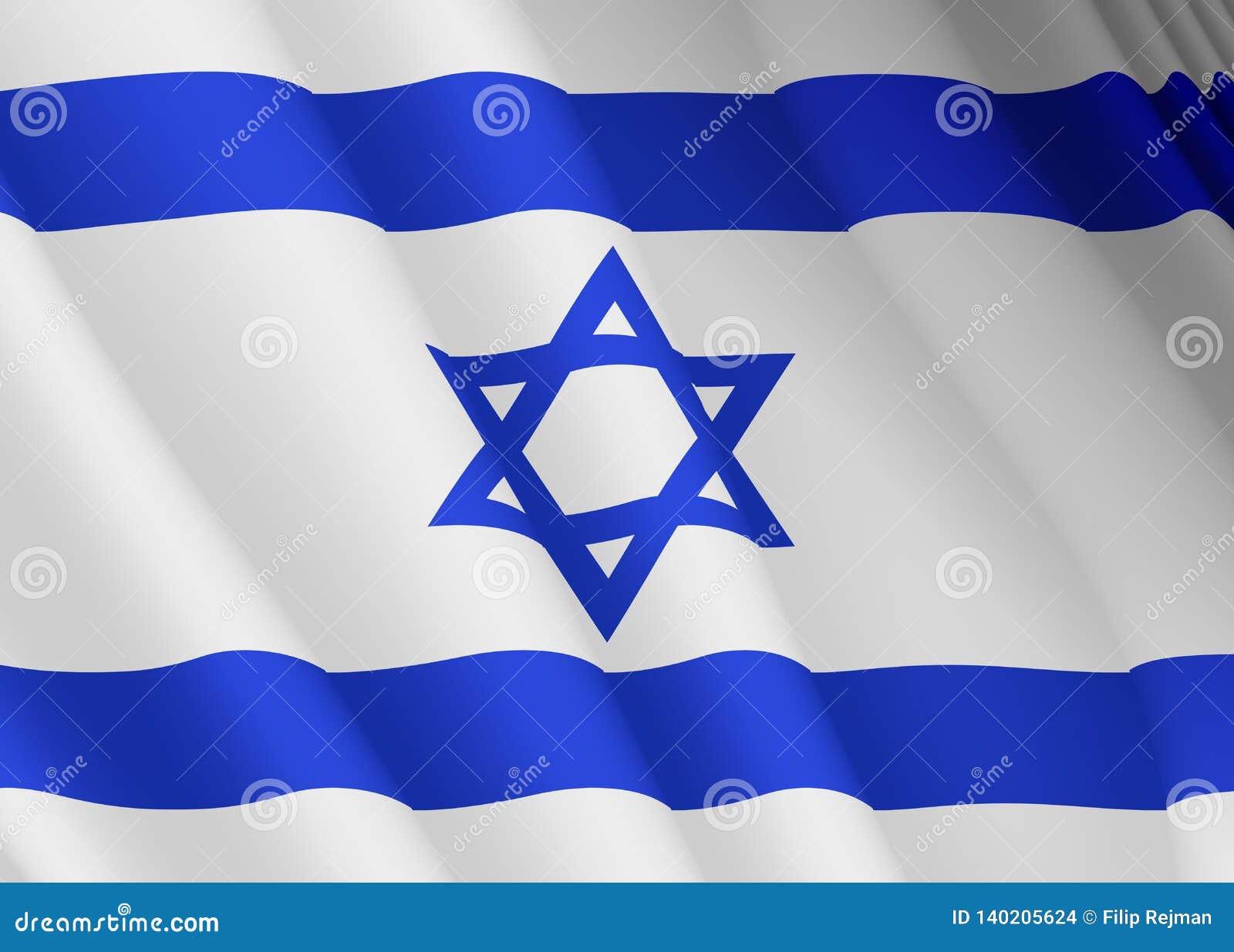 Illustration of a Flying Israeli Flag Stock Illustration - Illustration ...