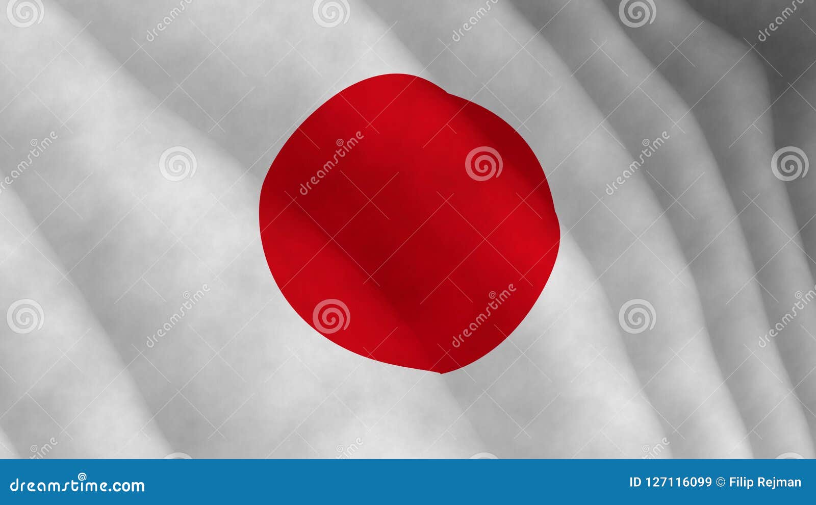 Illustration of a Flying Japanese Flag Stock Illustration ...