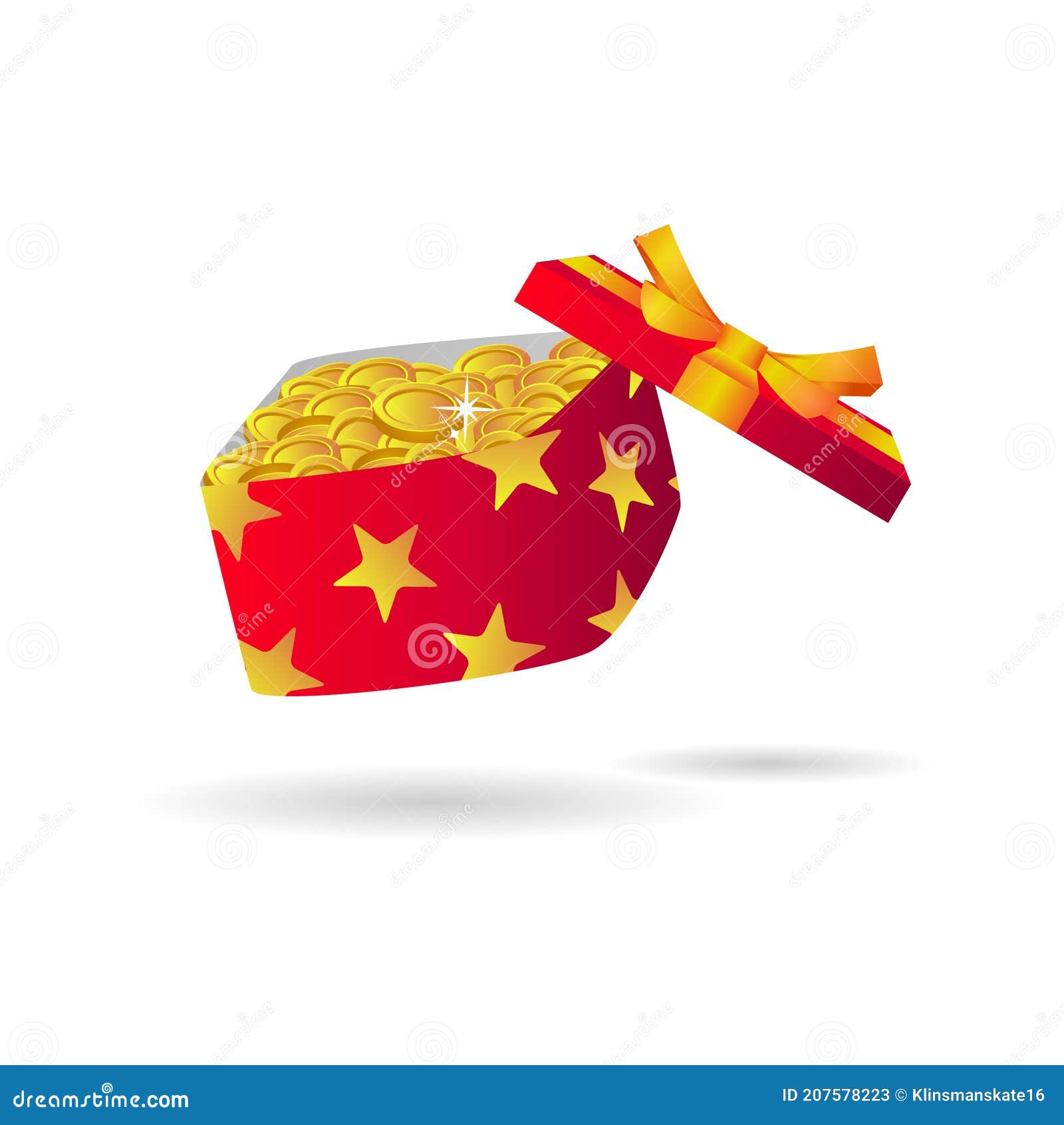 Illustration Flying Open Gift Box with Coins Design Vector Stock ...