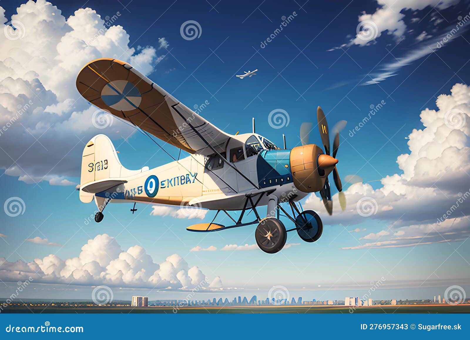 Illustration of Flying Plane. Transportation Concept Image Stock ...