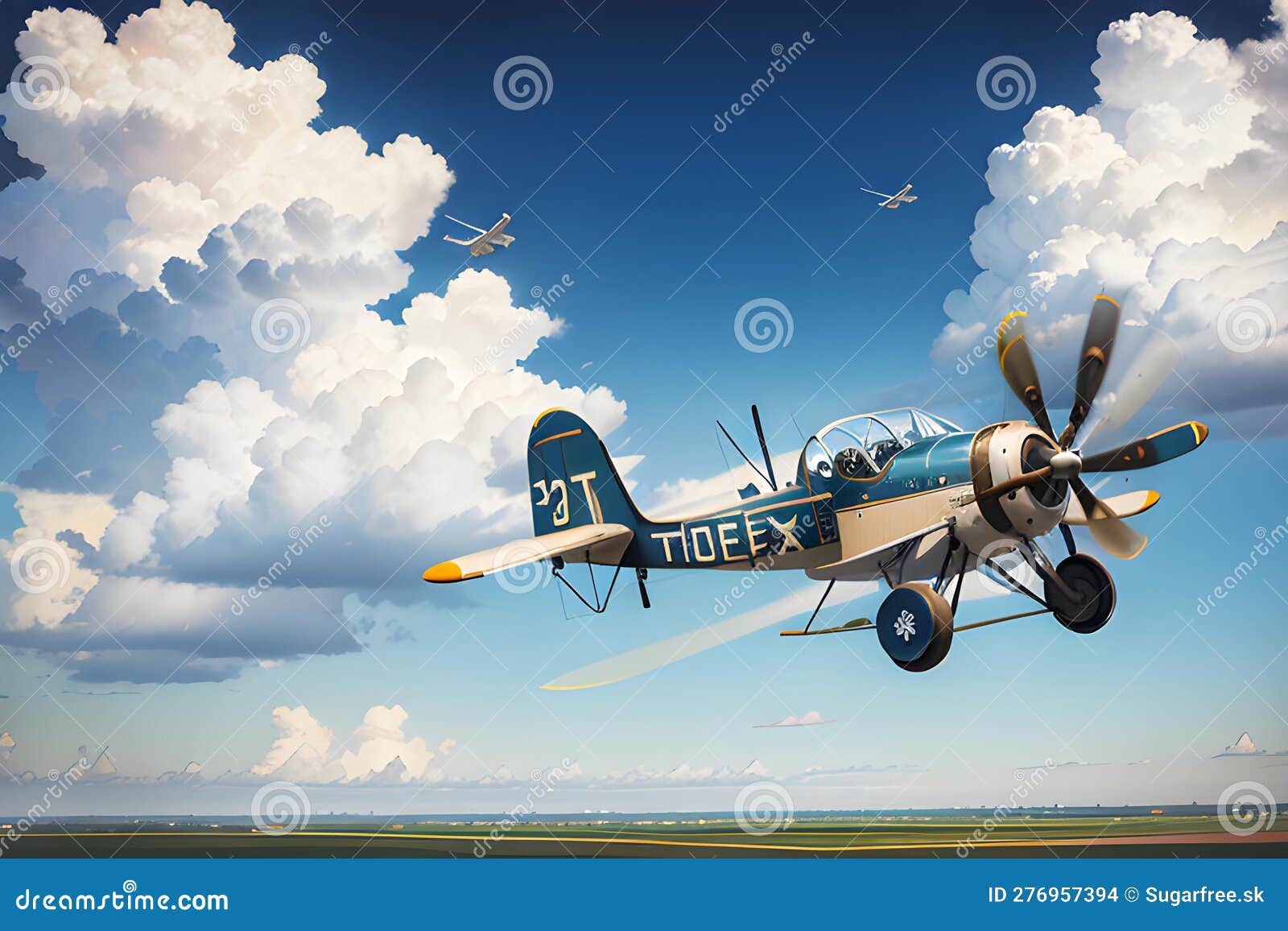 Illustration of Flying Plane. Transportation Concept Image Stock ...