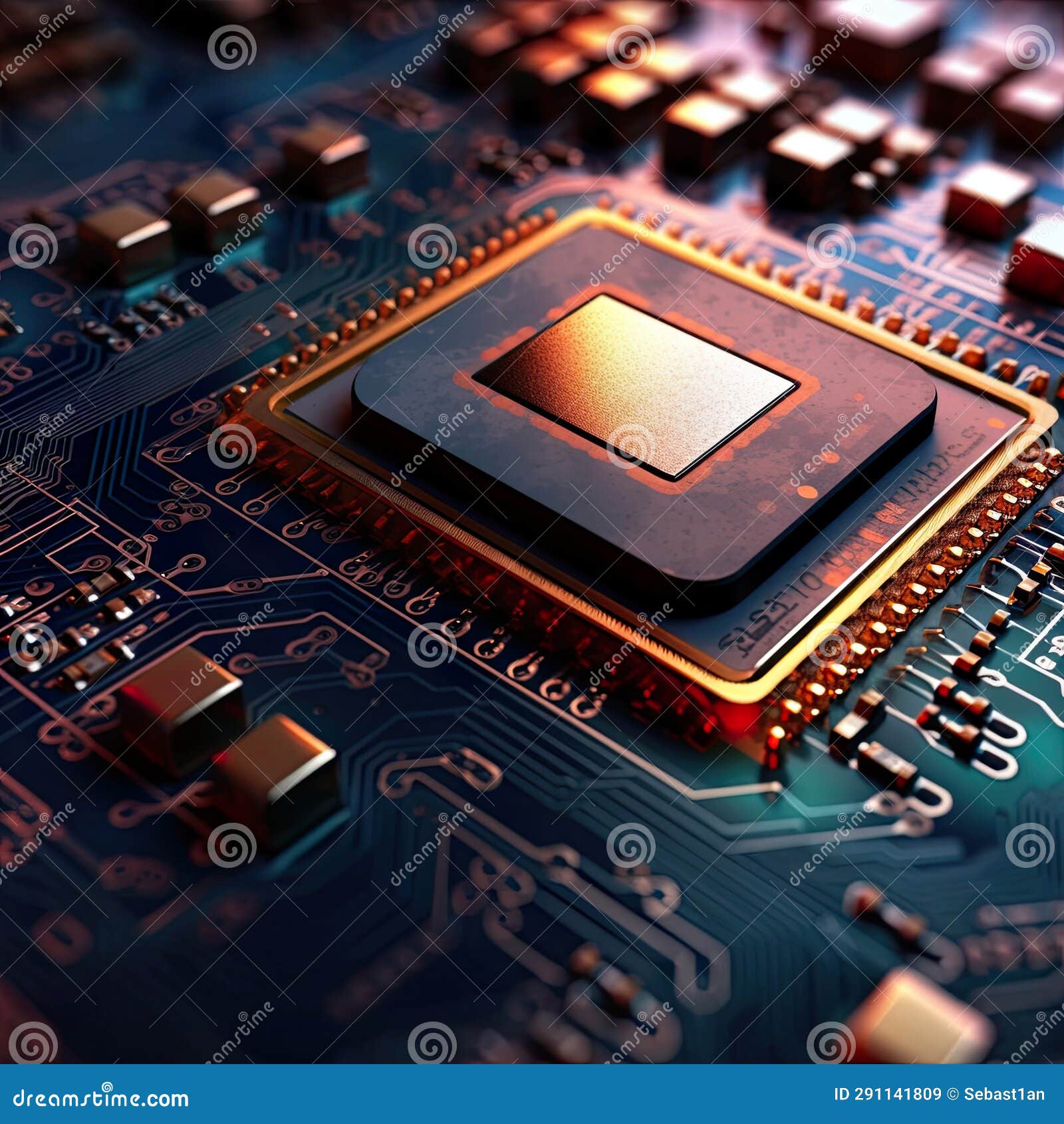 Illustration, the Focus is on the Processor Unit, the Brain of the ...