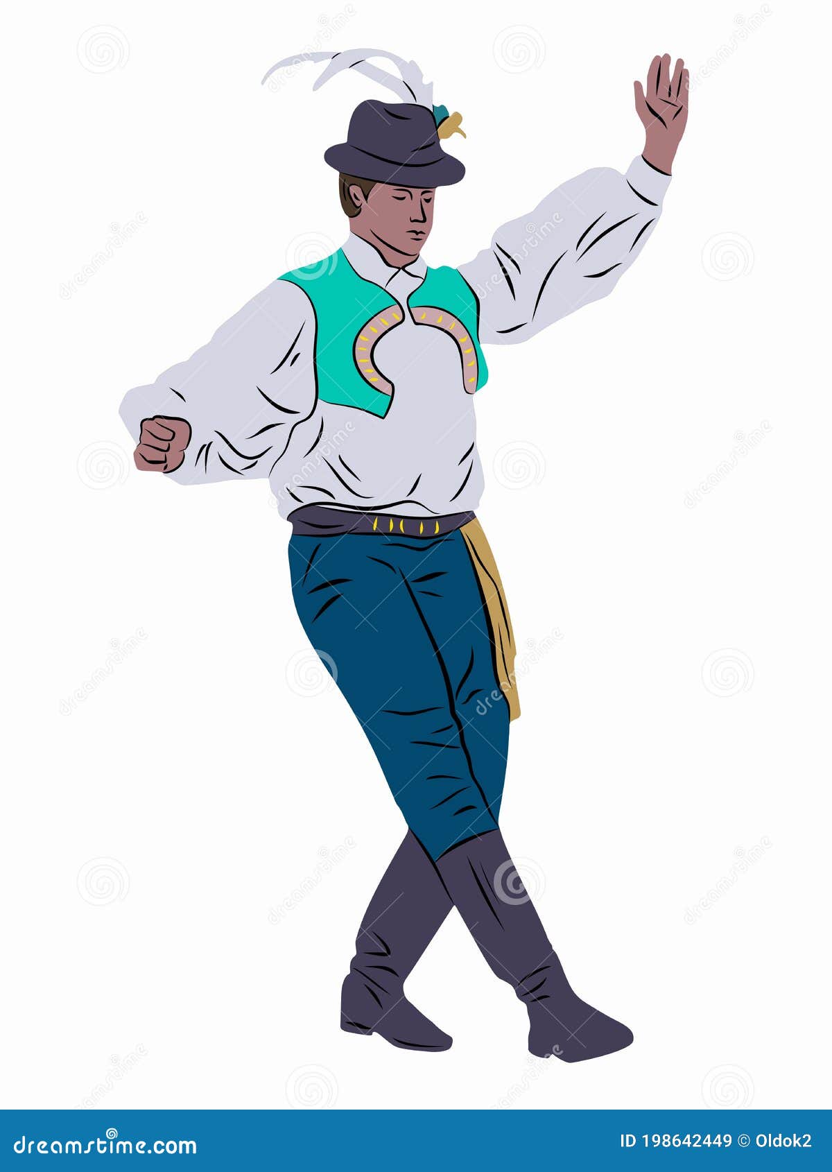 Dancer Folklore Czech Vector Illustration | CartoonDealer.com #33567056