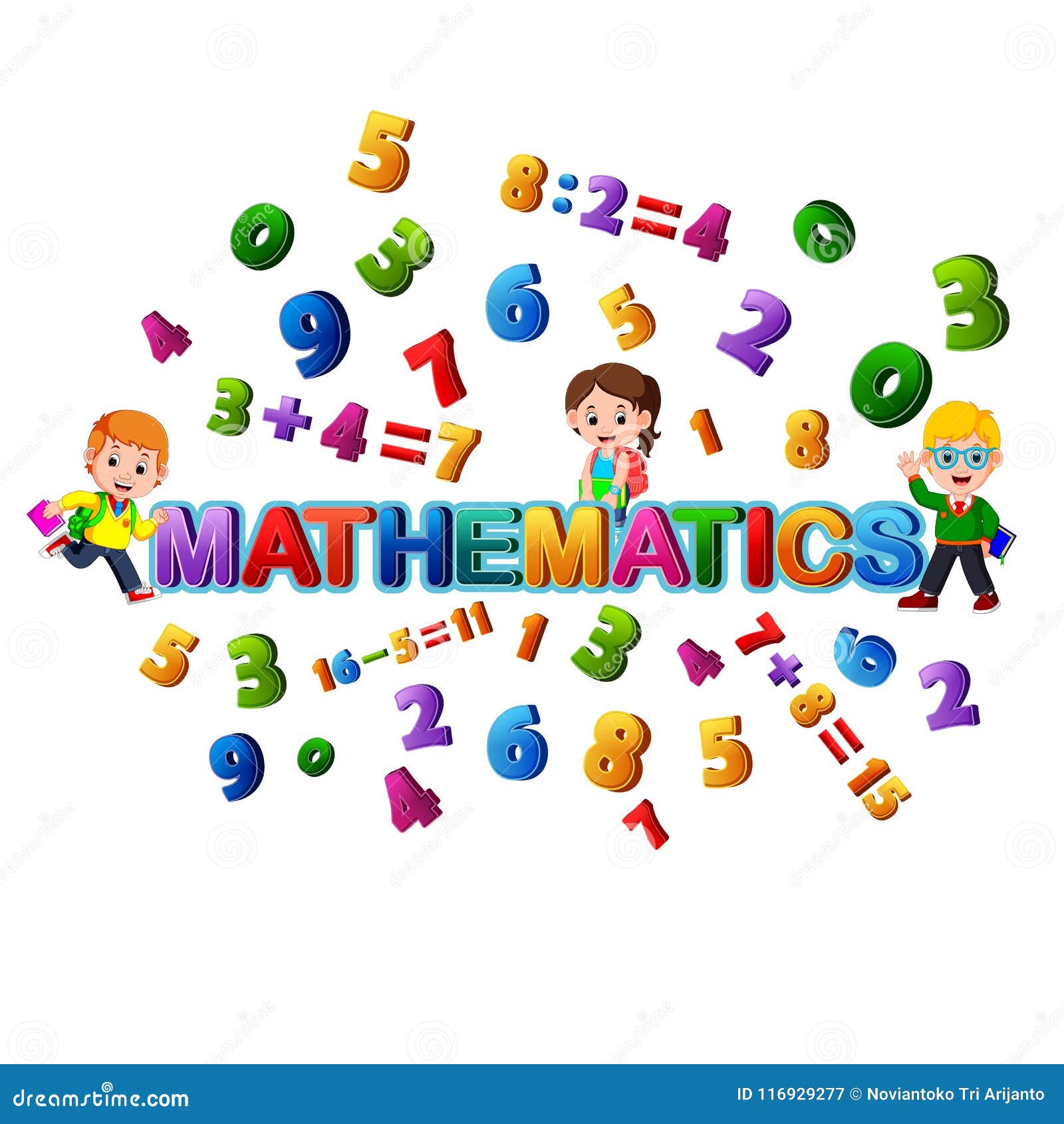 Font Design for Word Mathematics with Student Stock Vector ... Font Design for Word Mathematics with Student Stock Vector ...