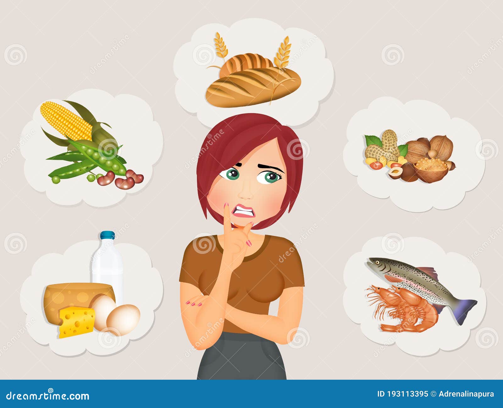 Food Intolerance and Food Allergies Stock Illustration - Illustration ...