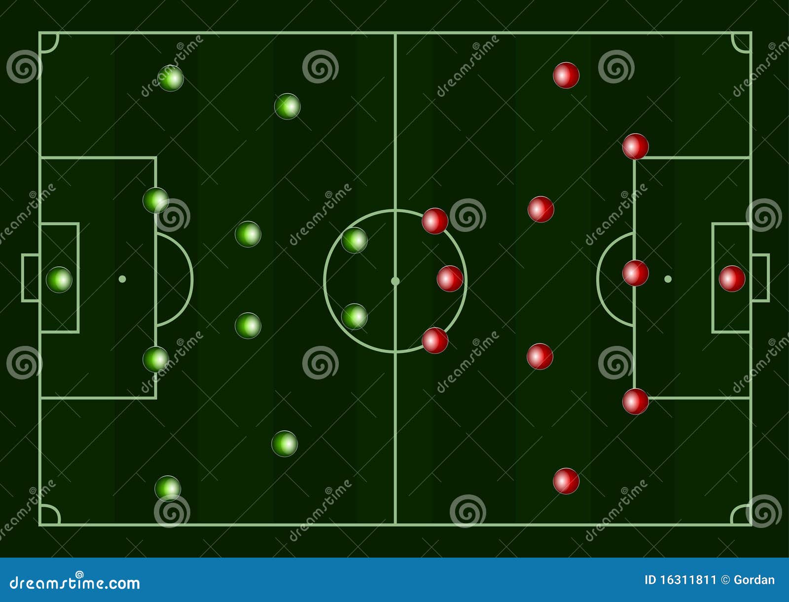 Illustration of a Football Pitch Stock Vector - Illustration of players ...