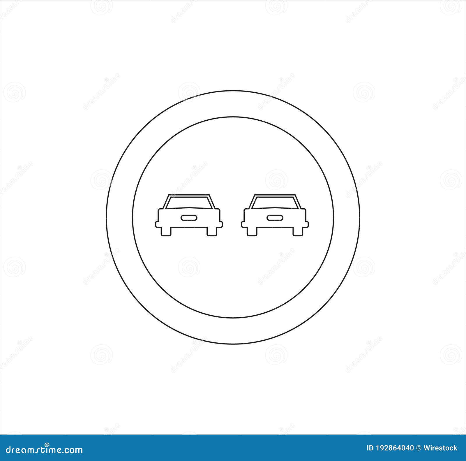 Illustration of Forbidden Overtaking Traffic Signs Isolated on a White ...