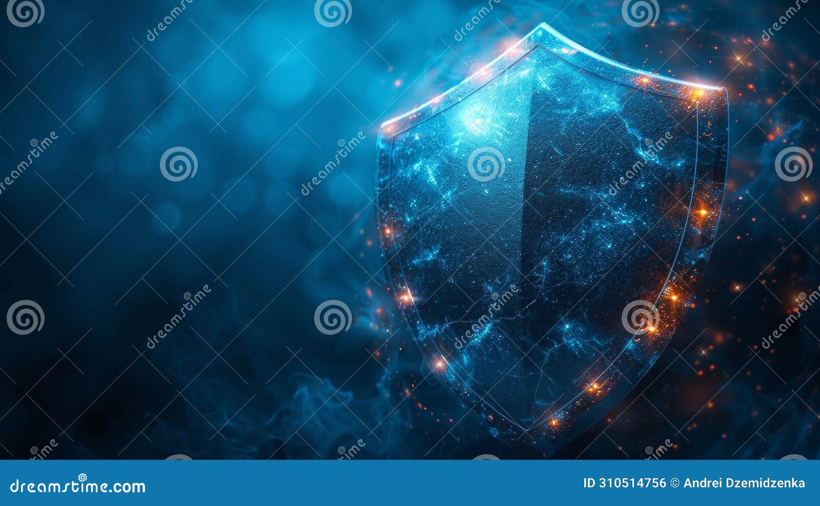 Illustration of Force Shield Bubbles and Virus Protection Over Blue ...
