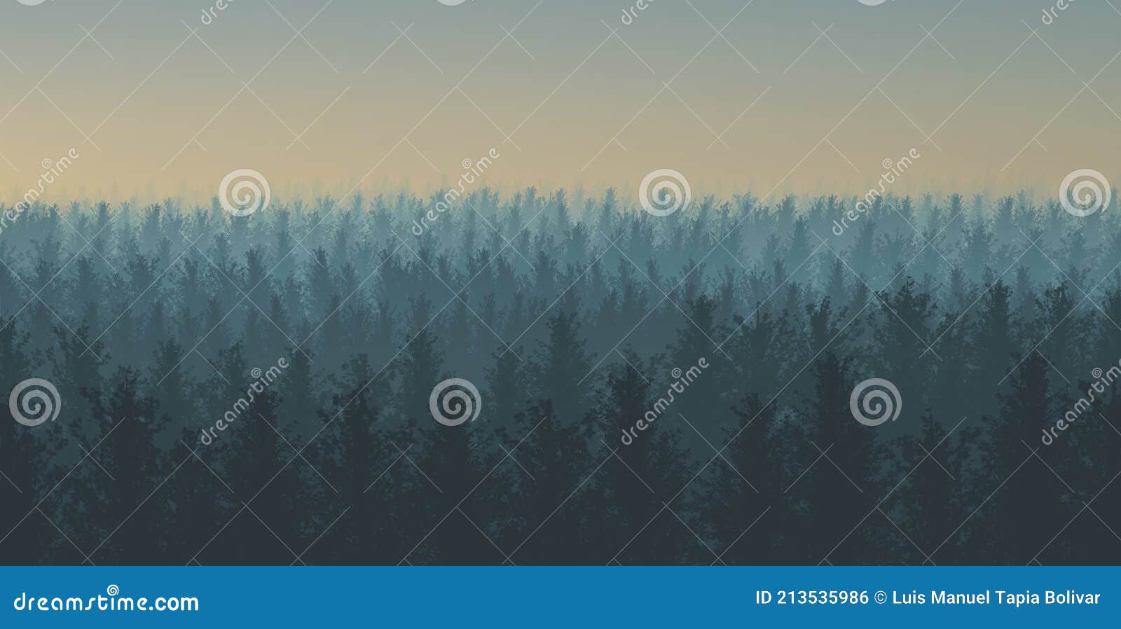 Forest at Sunset Illustration Stock Illustration - Illustration of ...