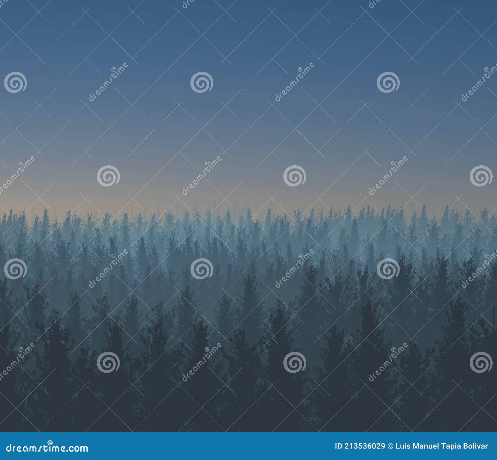 Forest at Sunset Illustration Stock Illustration - Illustration of ...