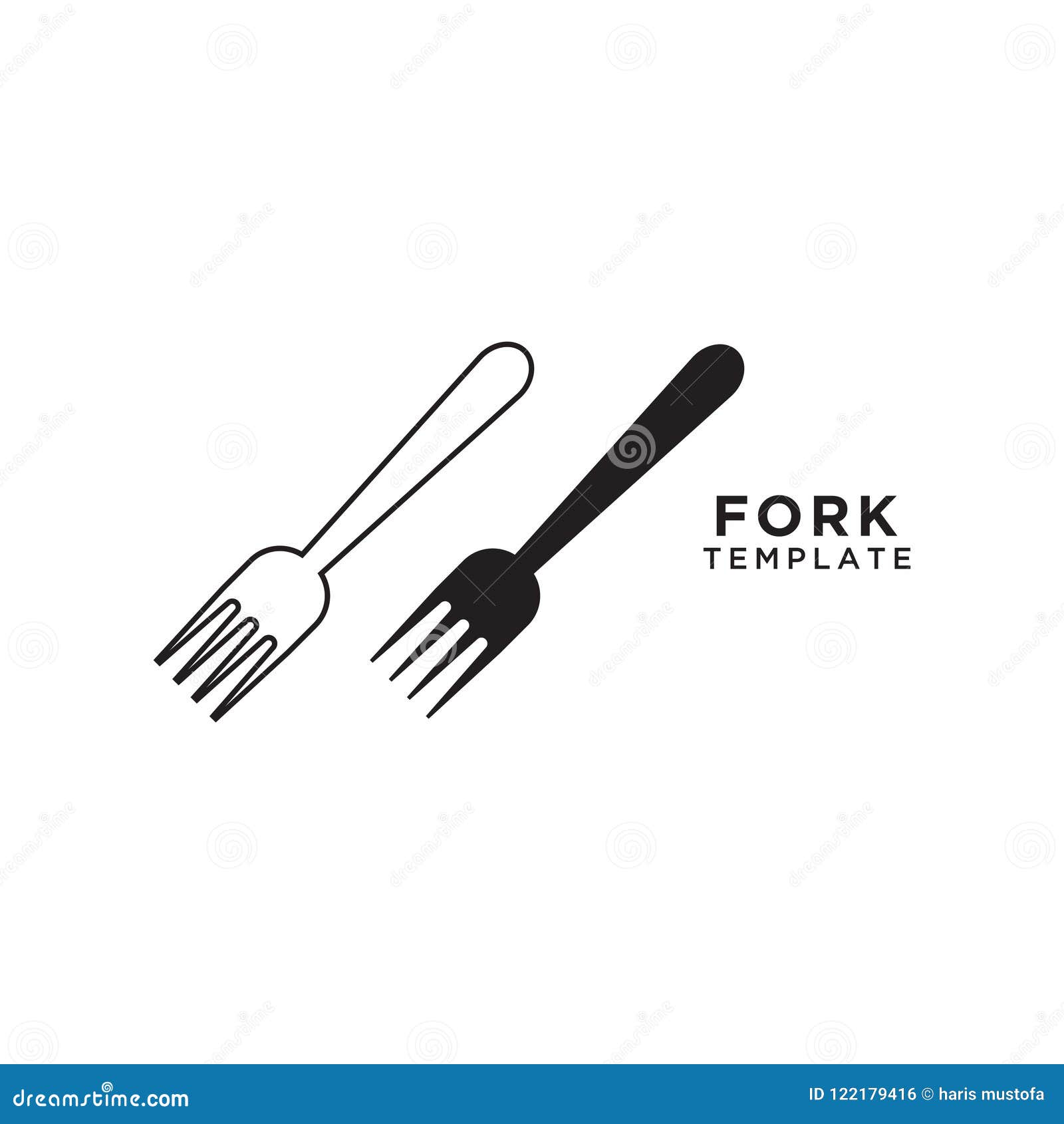Fork Graphic Design Template Stock Vector - Illustration of black ...