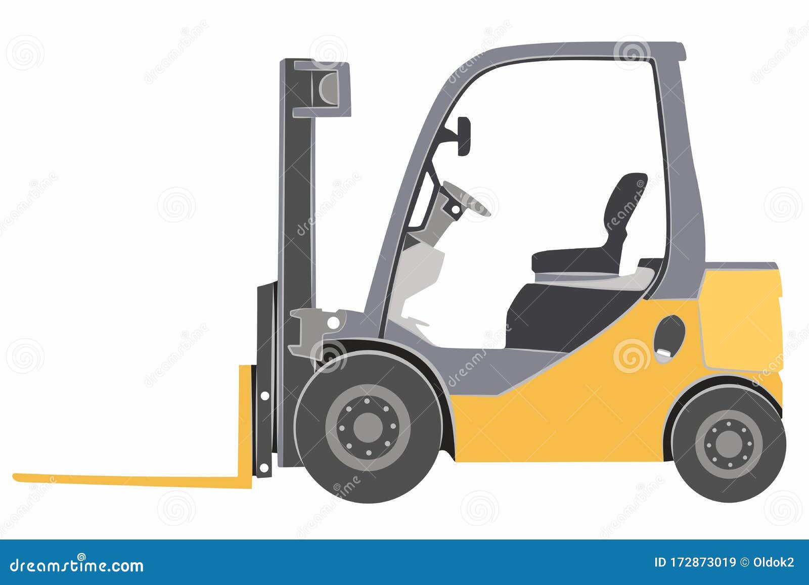 Illustration of a Forklift. Vector Drawing Stock Vector - Illustration ...