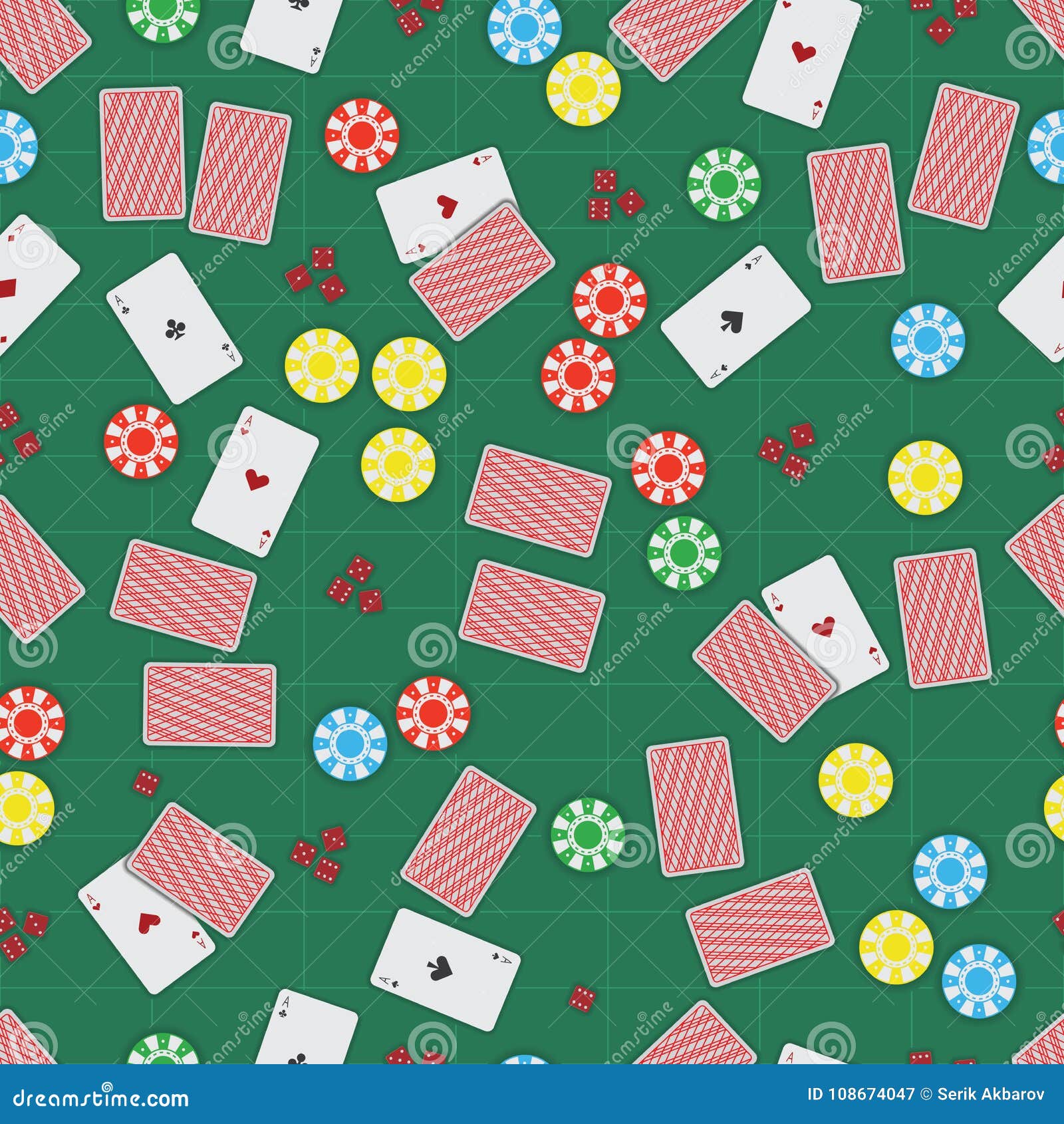 Illustration in the Form of a Seamless Pattern Consisting of a Casino ...