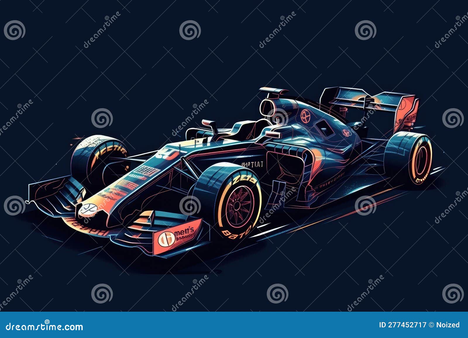 Illustration of a Formula 1 Race Car. Stock Illustration - Illustration ...