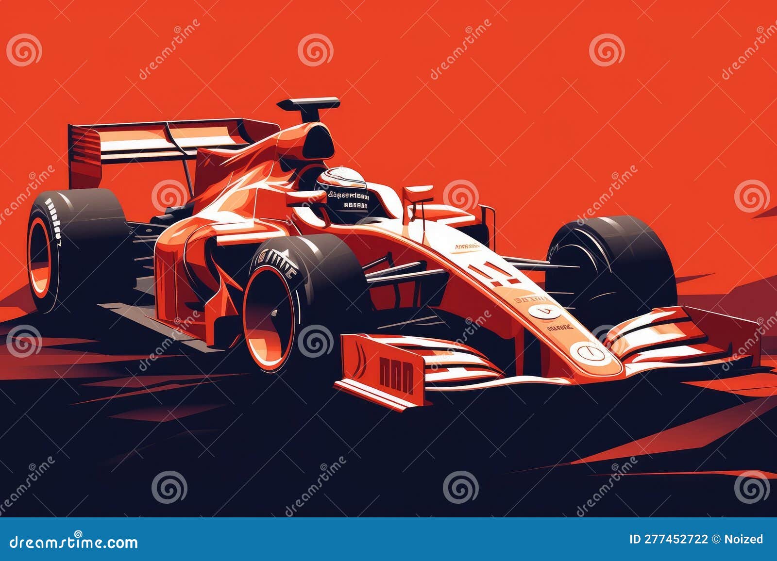 Illustration of a Formula 1 Race Car. Stock Illustration - Illustration ...