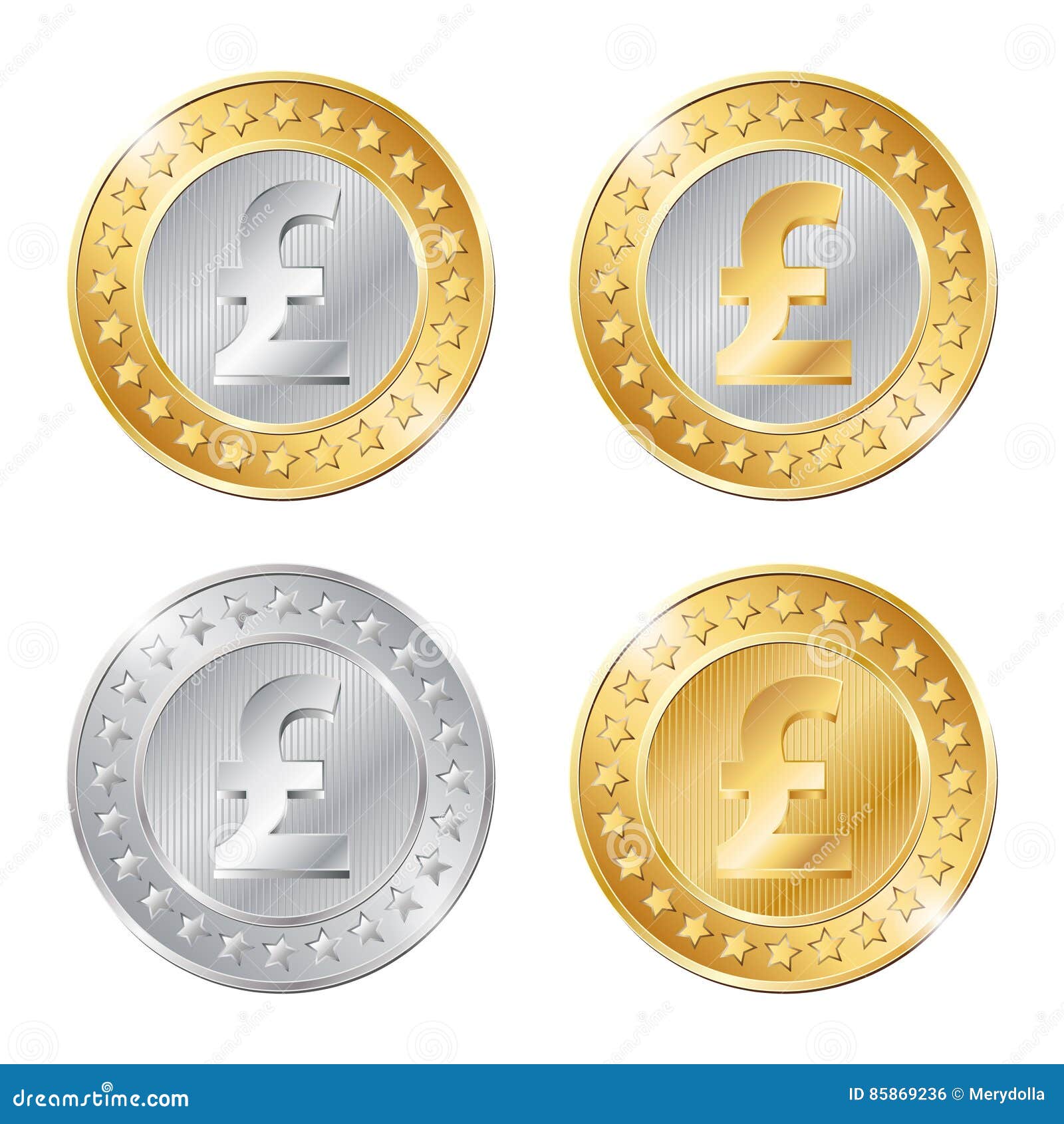 Illustration of Four Coins with Pound Sign Stock Illustration ...