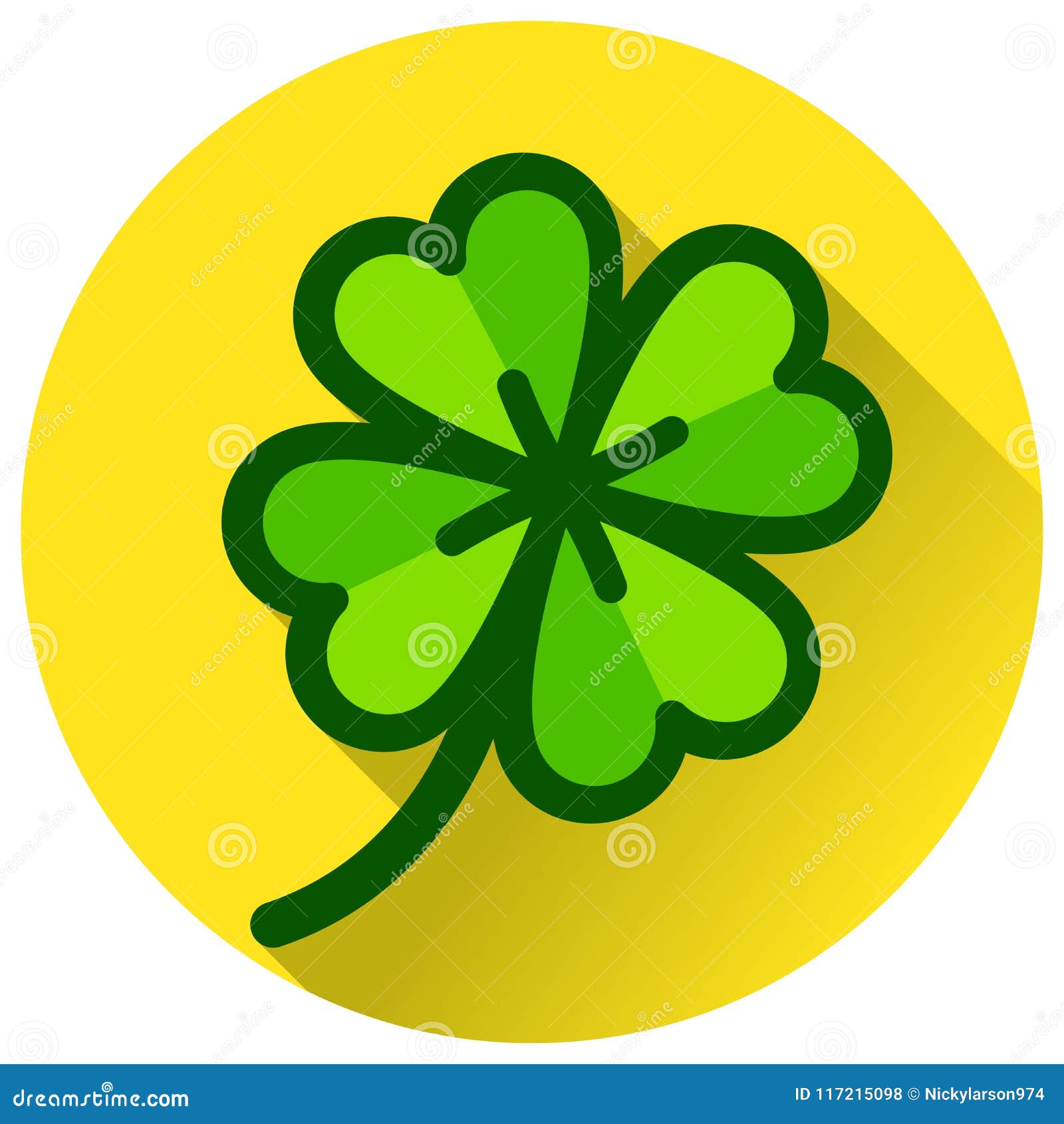 Four Leaf Clover Design Icon Stock Vector - Illustration of flat ...