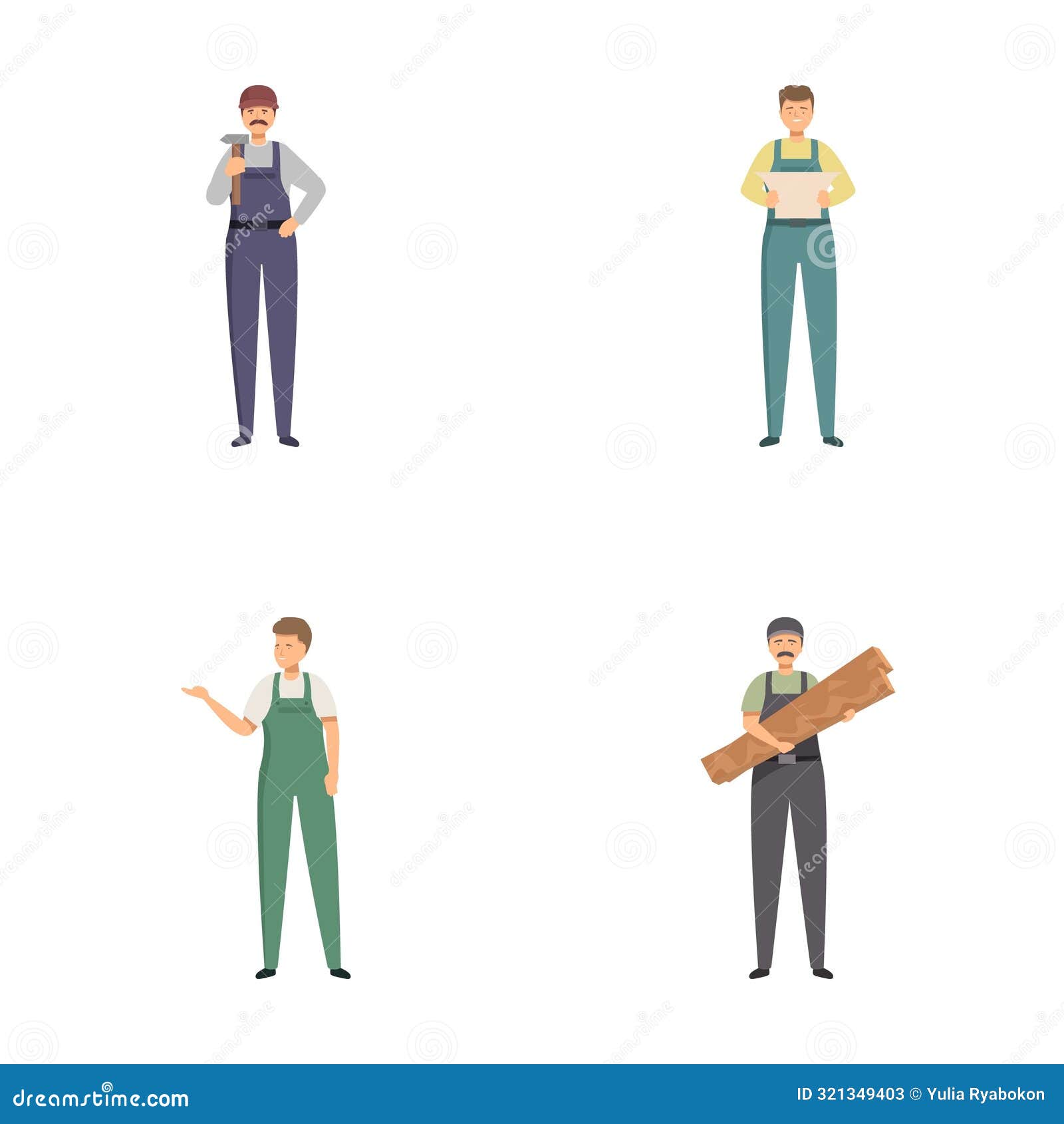 Set of Professional Men Characters in Various Occupations Stock Vector ...