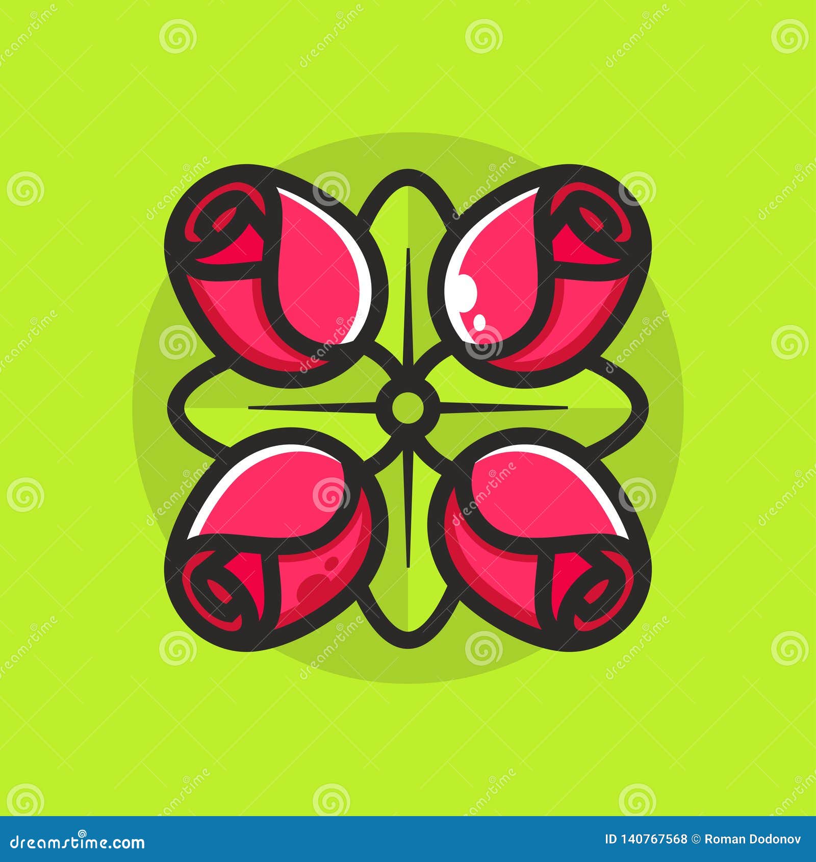 Illustration Four Roses Bouquet Stock Vector - Illustration of isolated ...