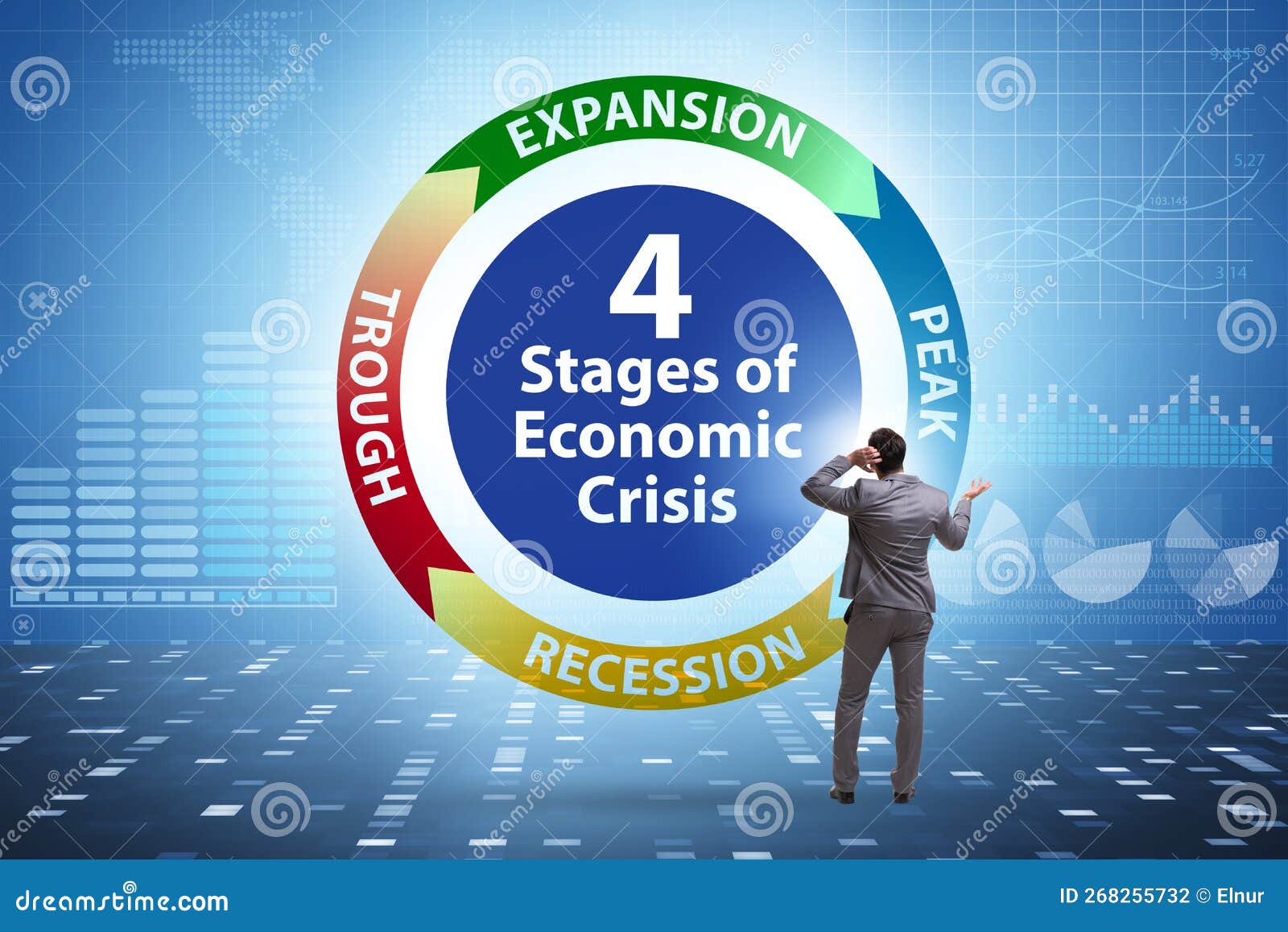 Illustration of Four Stages of Crisis Stock Photo - Image of collapse ...