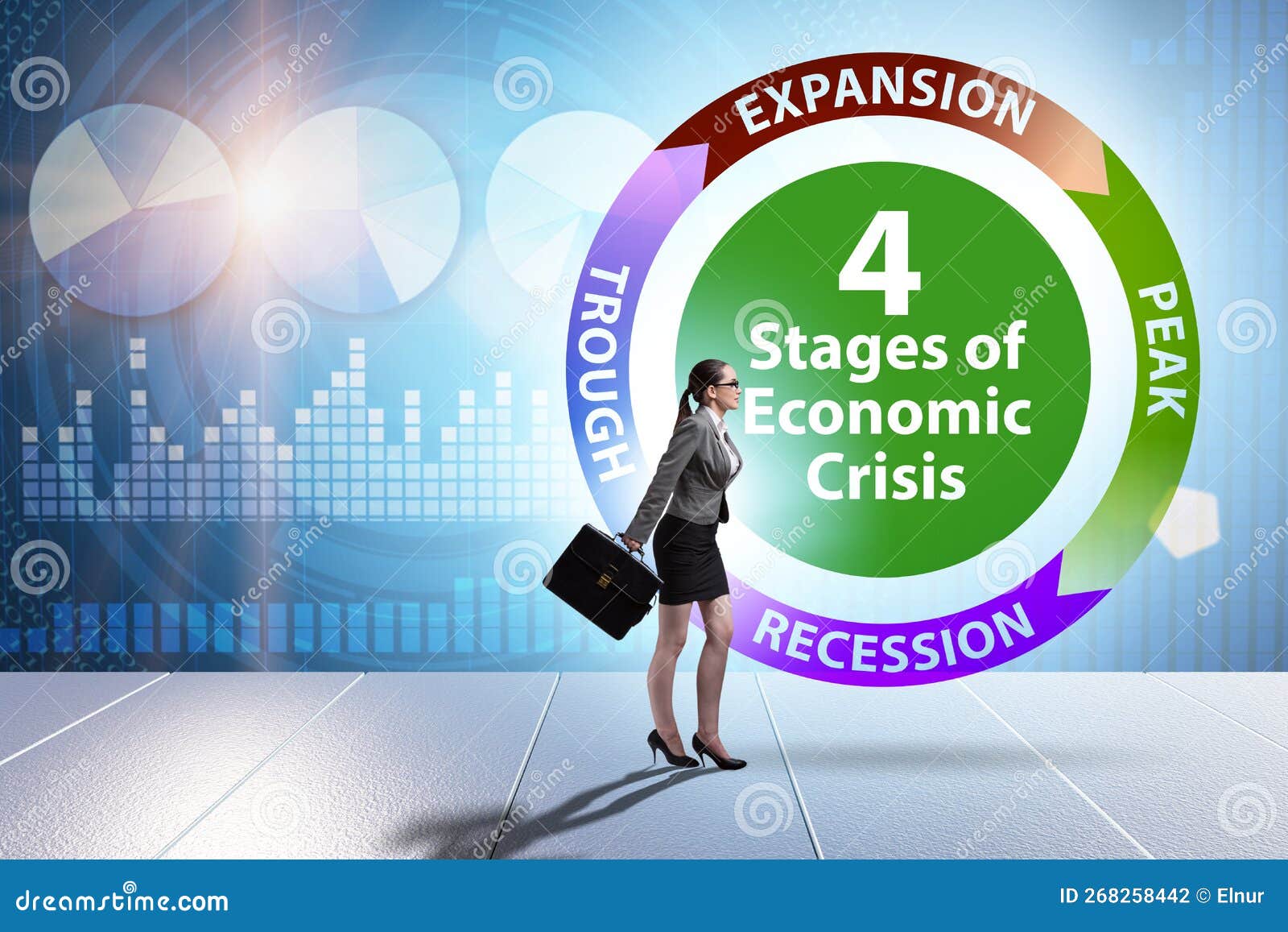Illustration of Four Stages of Crisis Stock Photo - Image of employee ...