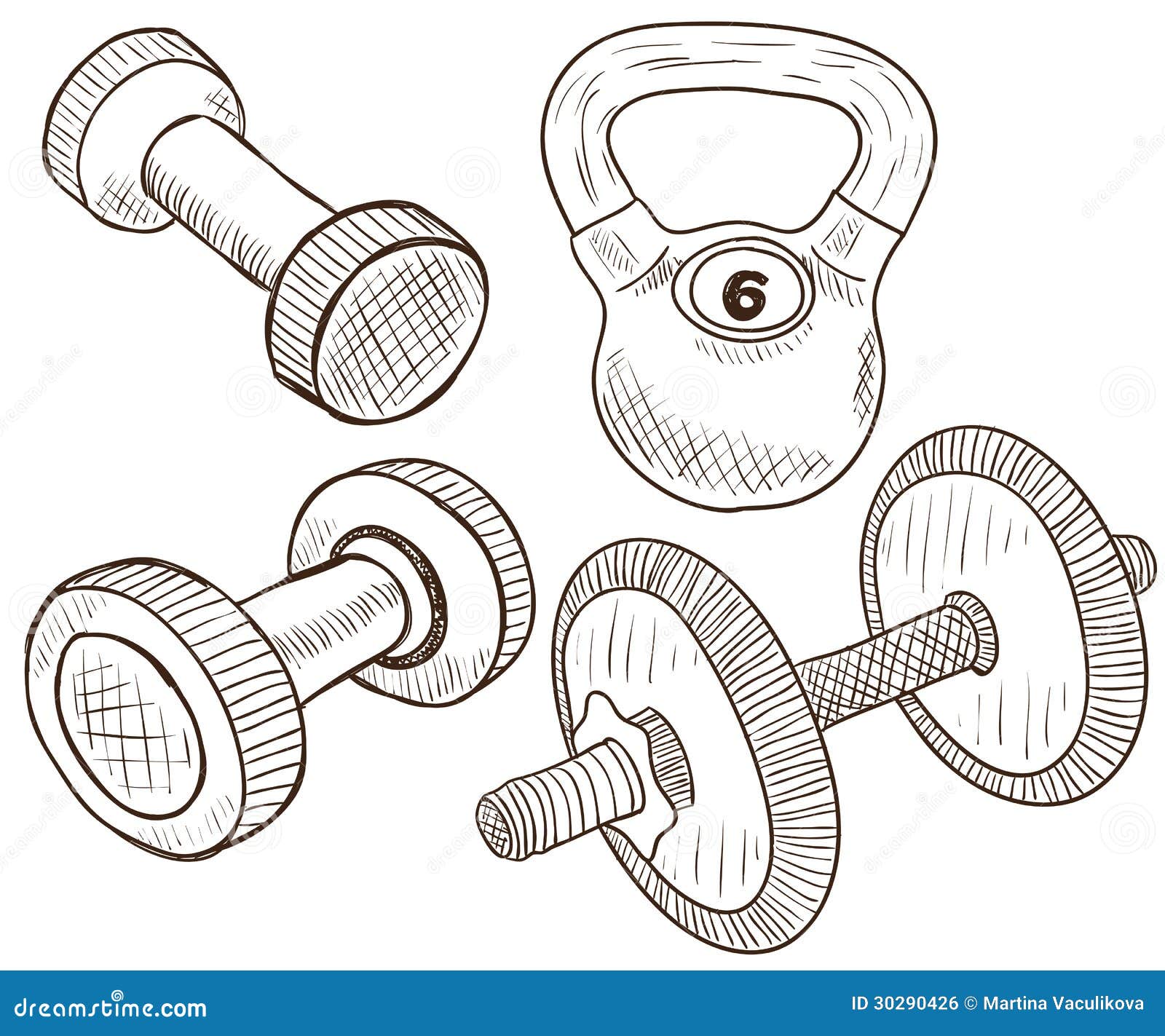 Dumbbells doodles stock illustration. Illustration of barbell - 30290426
