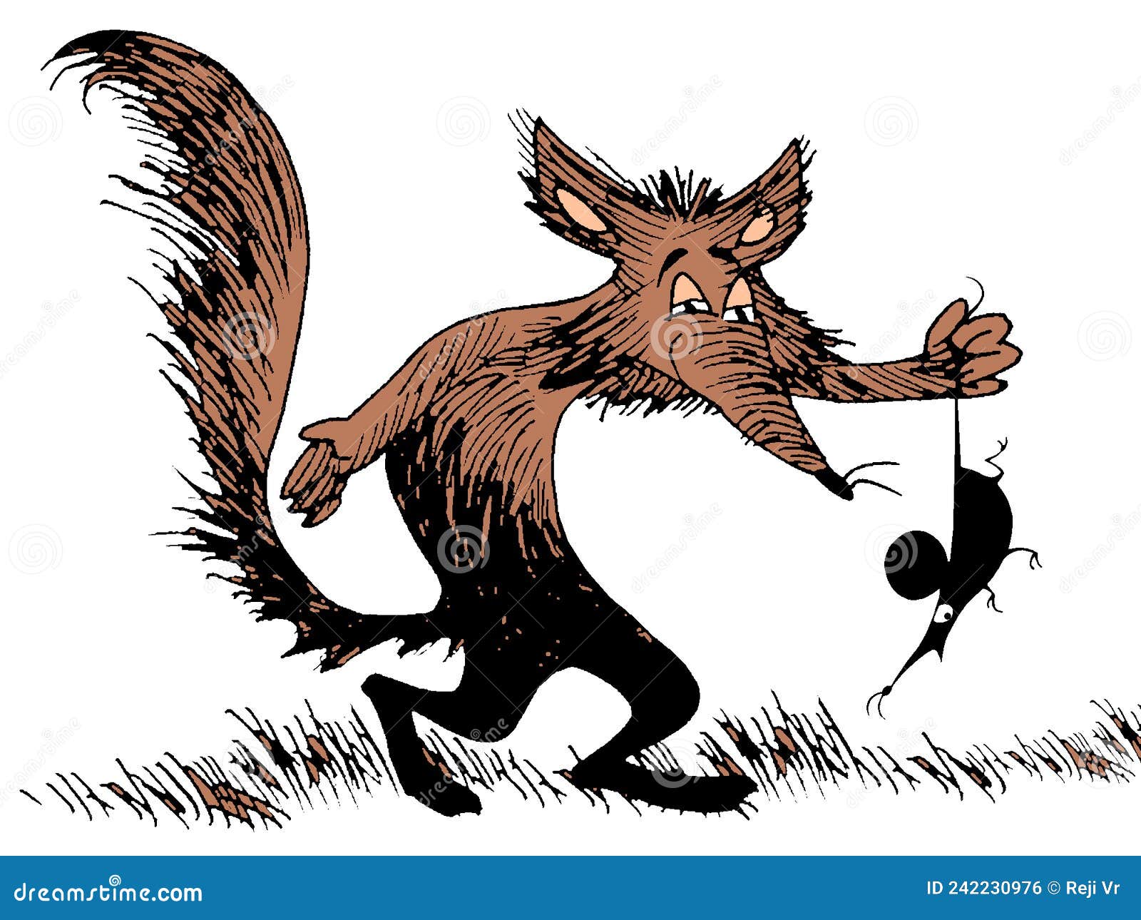 Fox and rat stock illustration. Illustration of wildlife - 242230976