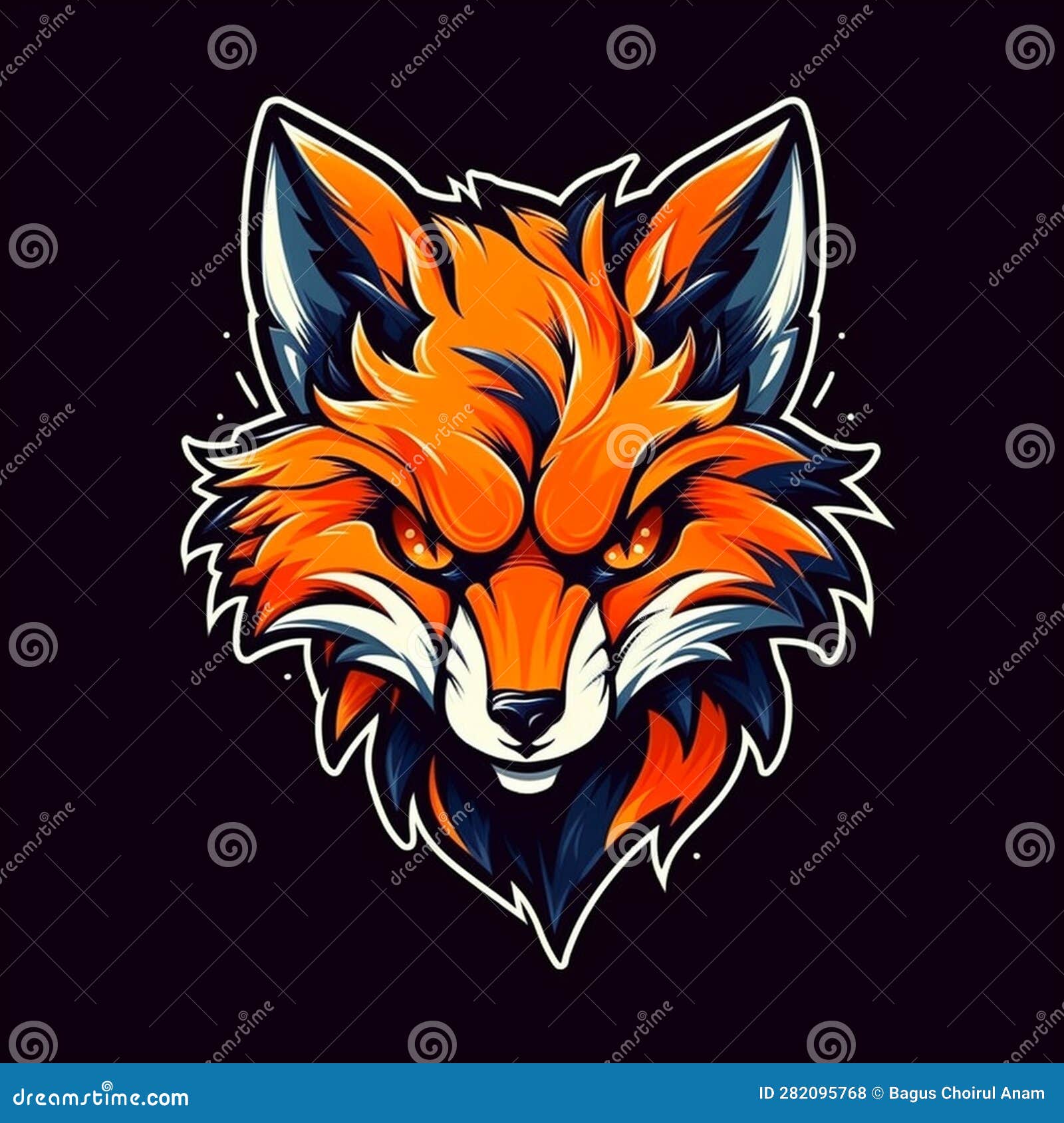 Illustration of the Fox Gaming Logo Stock Illustration - Illustration ...