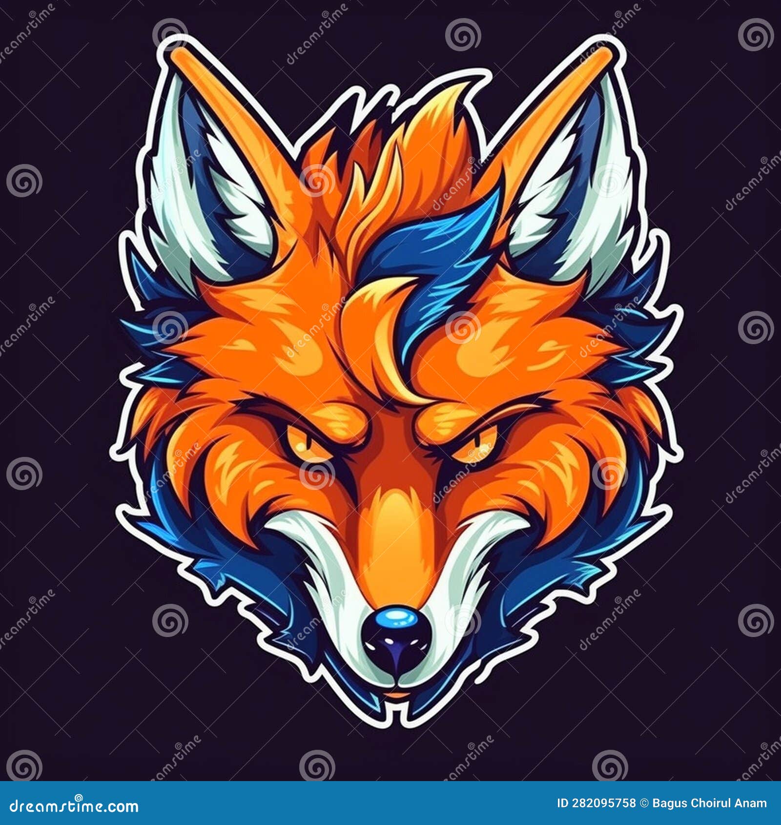 Illustration of the Fox Gaming Logo Stock Illustration - Illustration ...