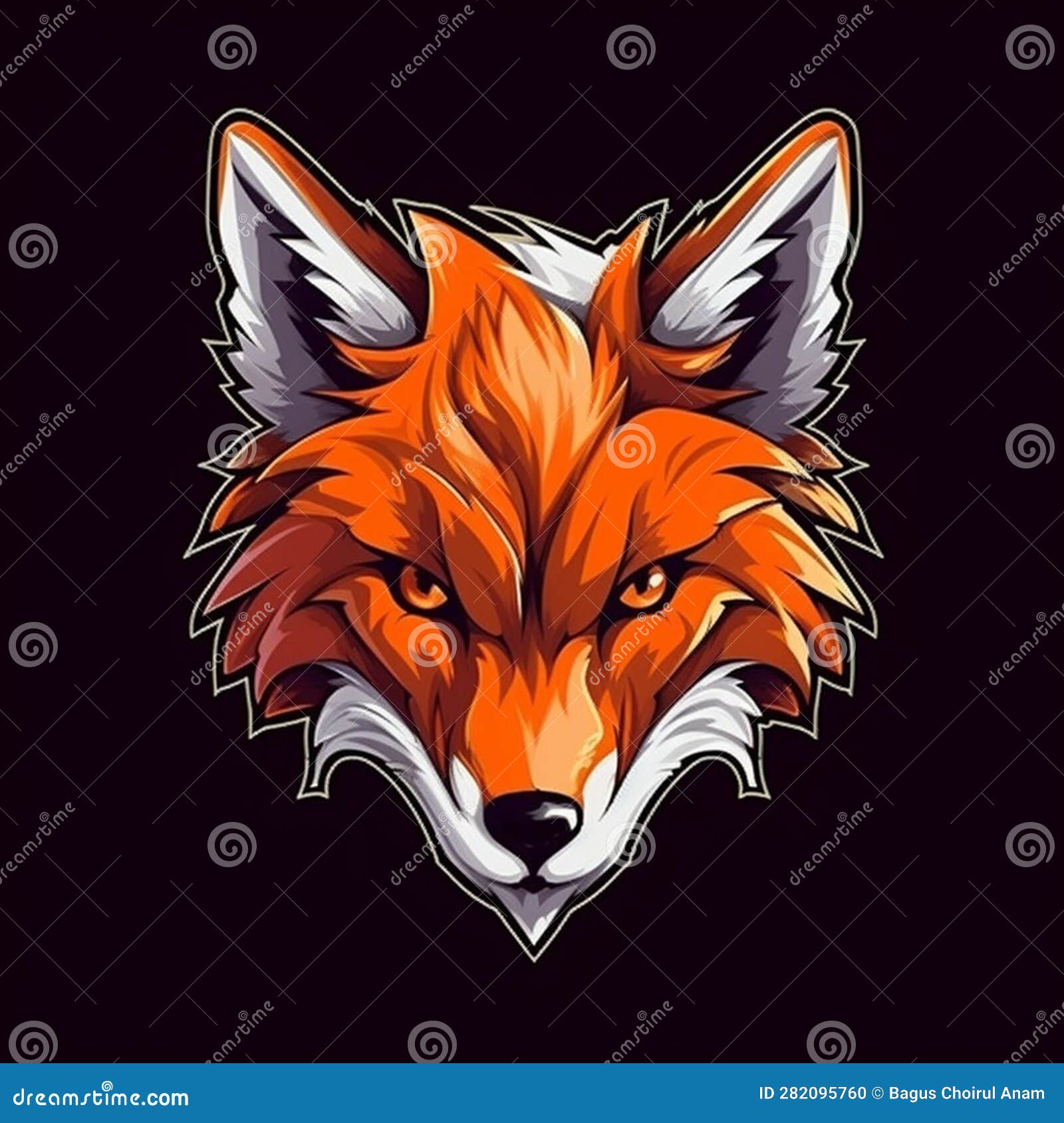 Illustration of the Fox Gaming Logo Stock Illustration - Illustration ...