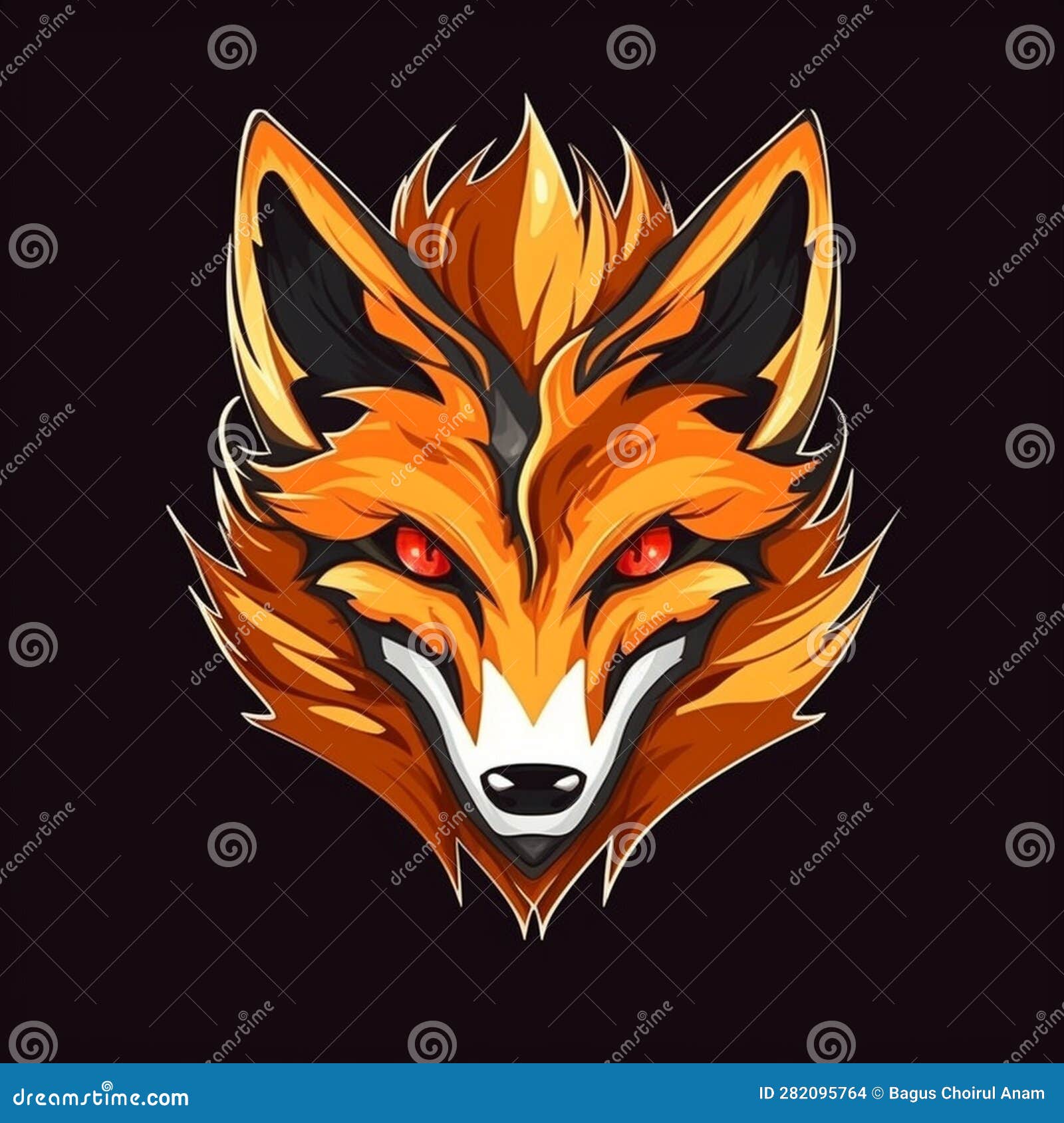 Illustration of the Fox Gaming Logo Stock Illustration - Illustration ...