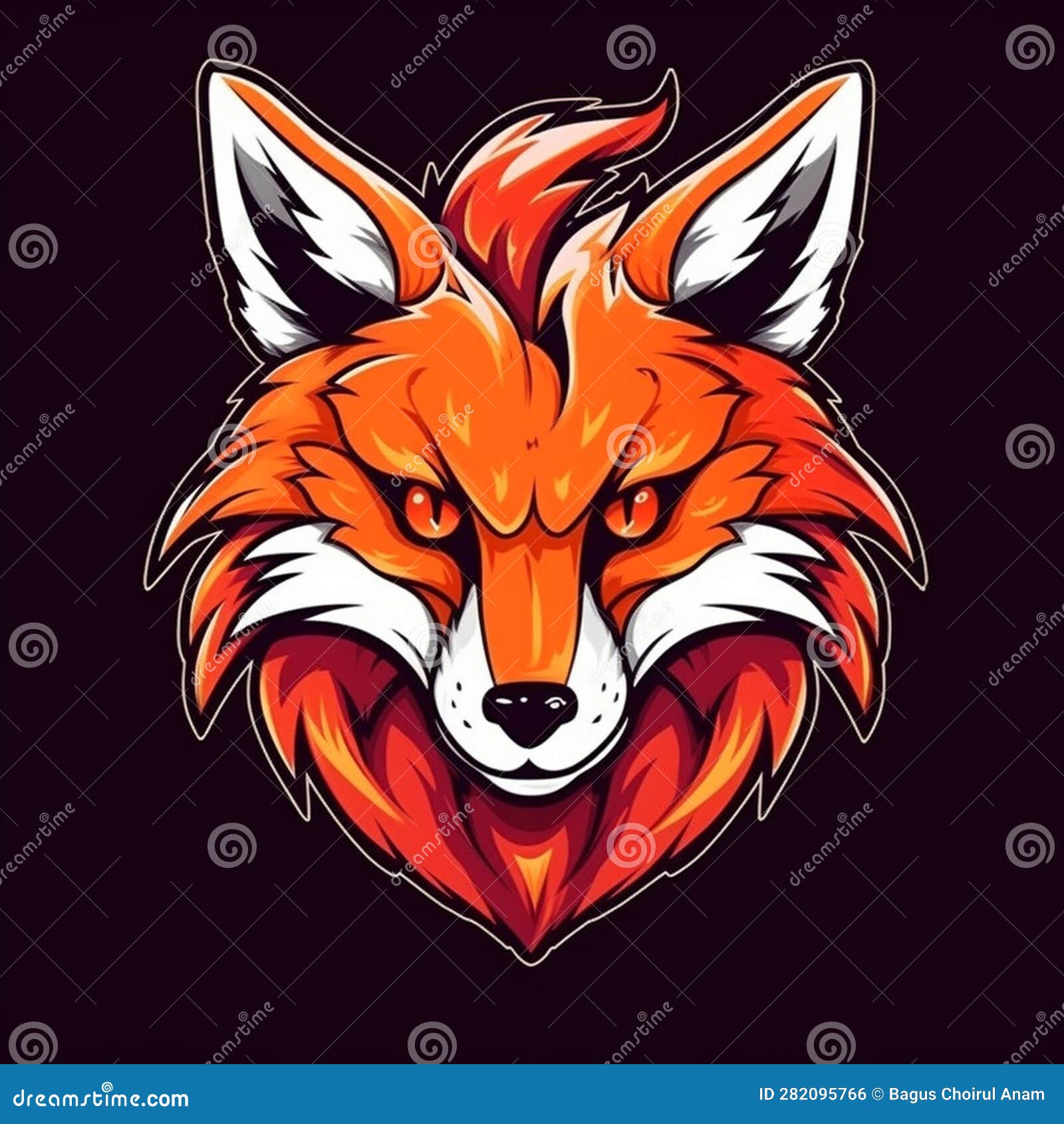 Illustration of the Fox Gaming Logo Stock Illustration - Illustration ...