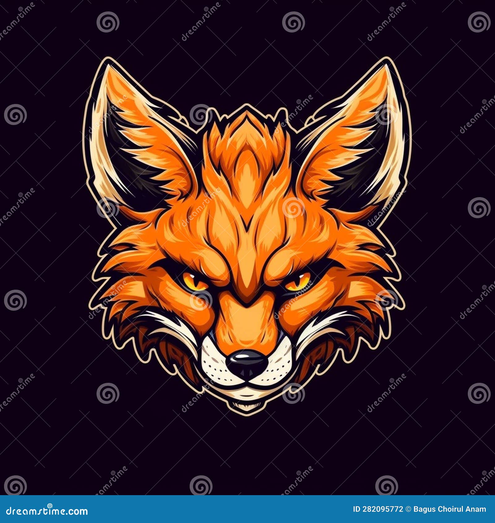 Illustration of the Fox Gaming Logo Stock Illustration - Illustration ...