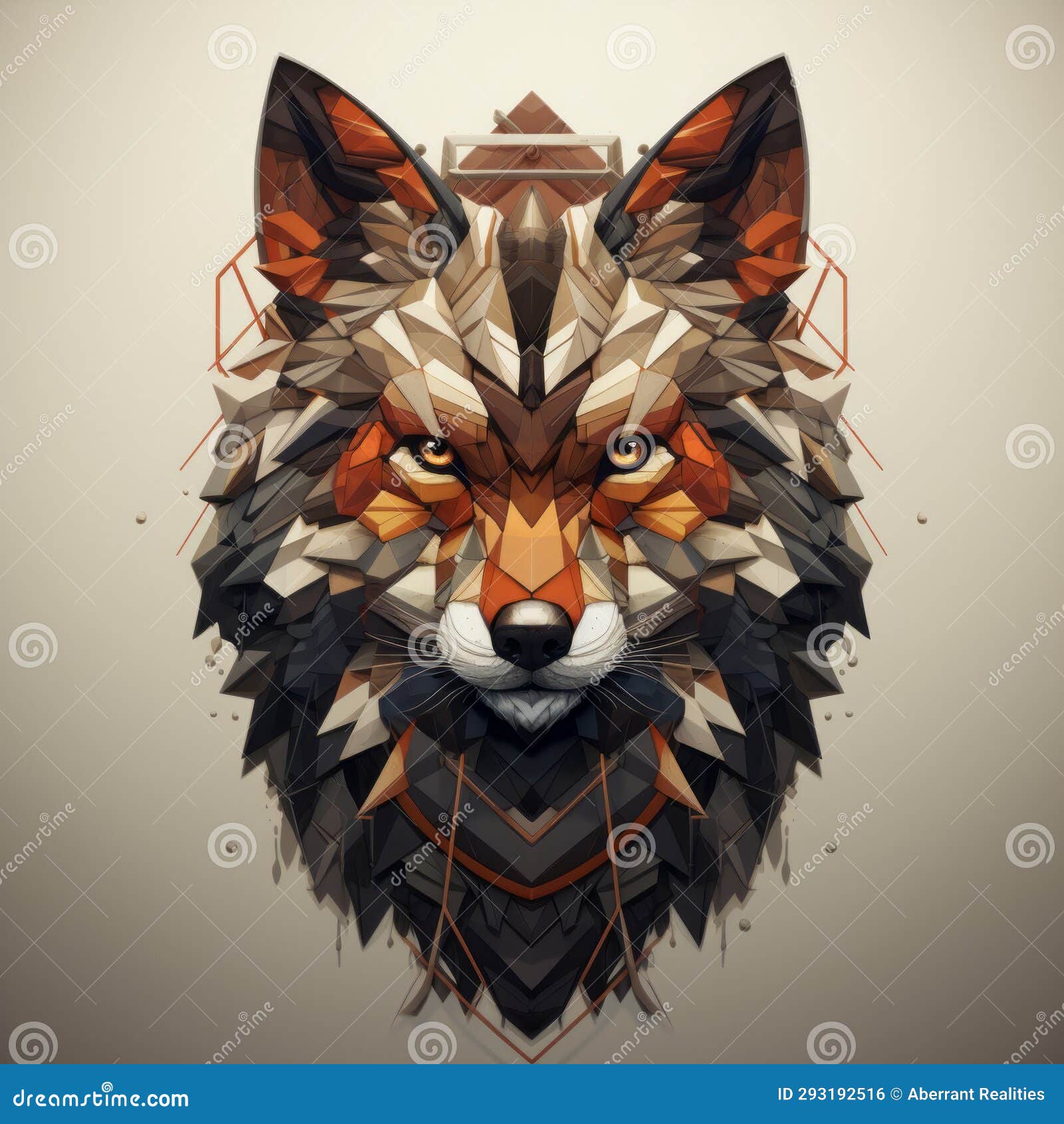 An Illustration of a Fox with Geometric Patterns on it Stock ...