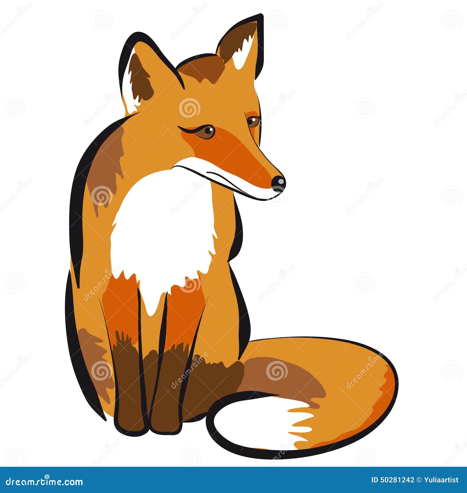 Illustration of a fox. stock vector. Illustration of nose - 50281242