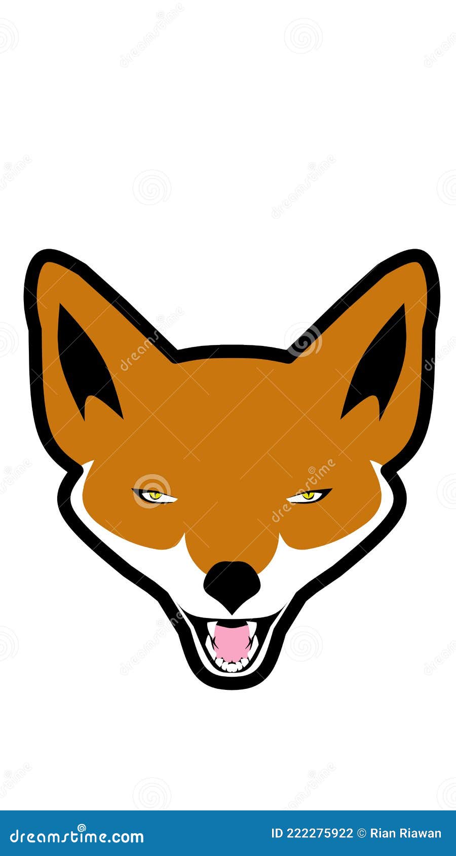 Illustration of a Fox S Head Stock Illustration - Illustration of foxs ...
