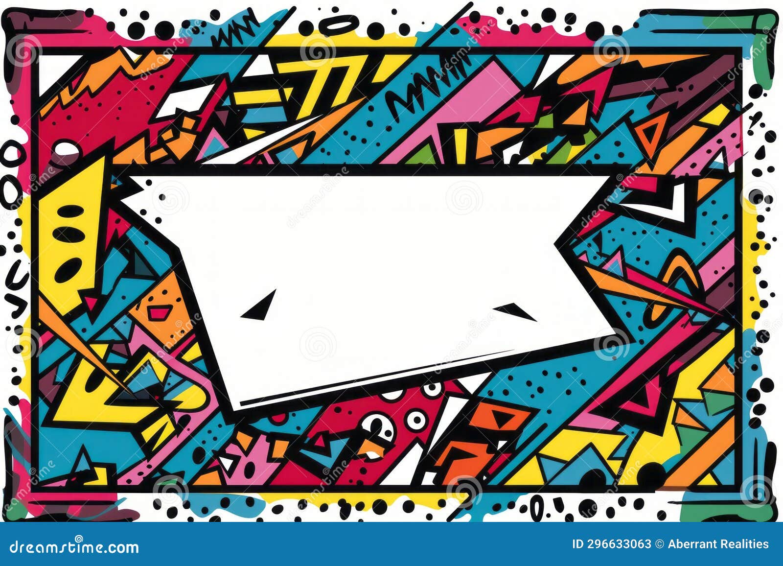 An Illustration of a Frame with Graffiti Art on it Stock Illustration ...