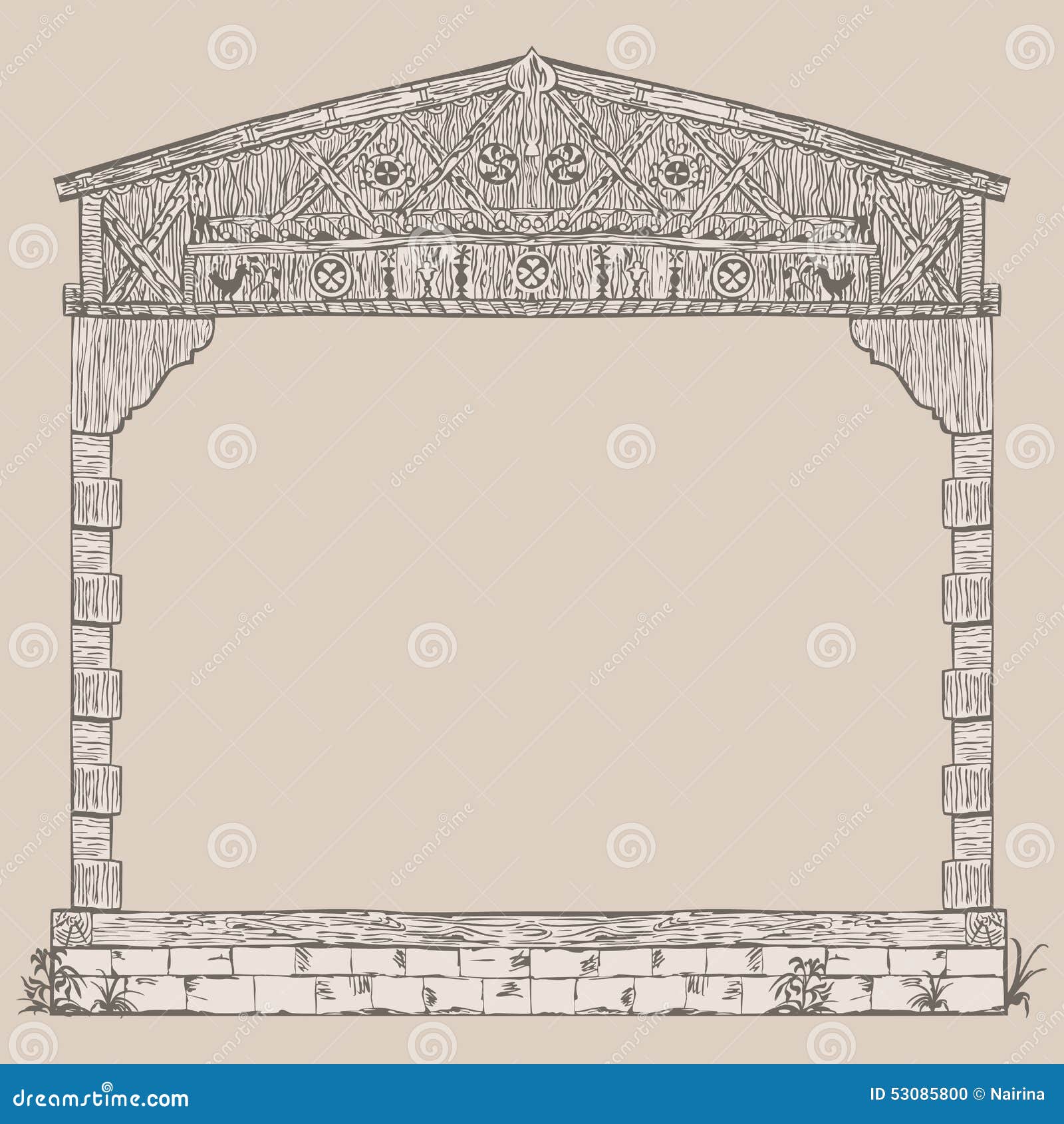 Illustration Frame of Timber Framing House Stock Illustration ...