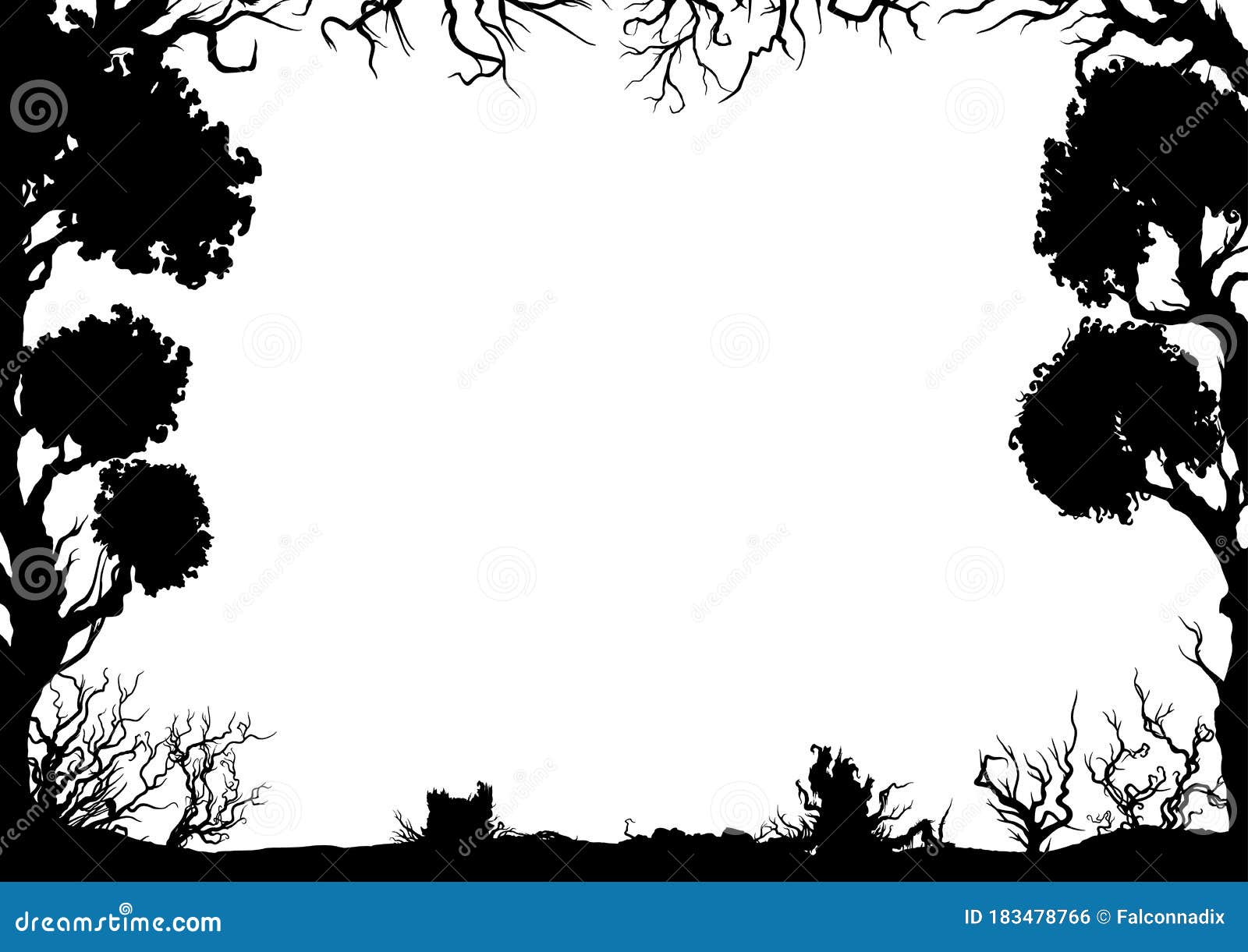 Decorative Horizontal Forest Frame Stock Vector - Illustration of ...
