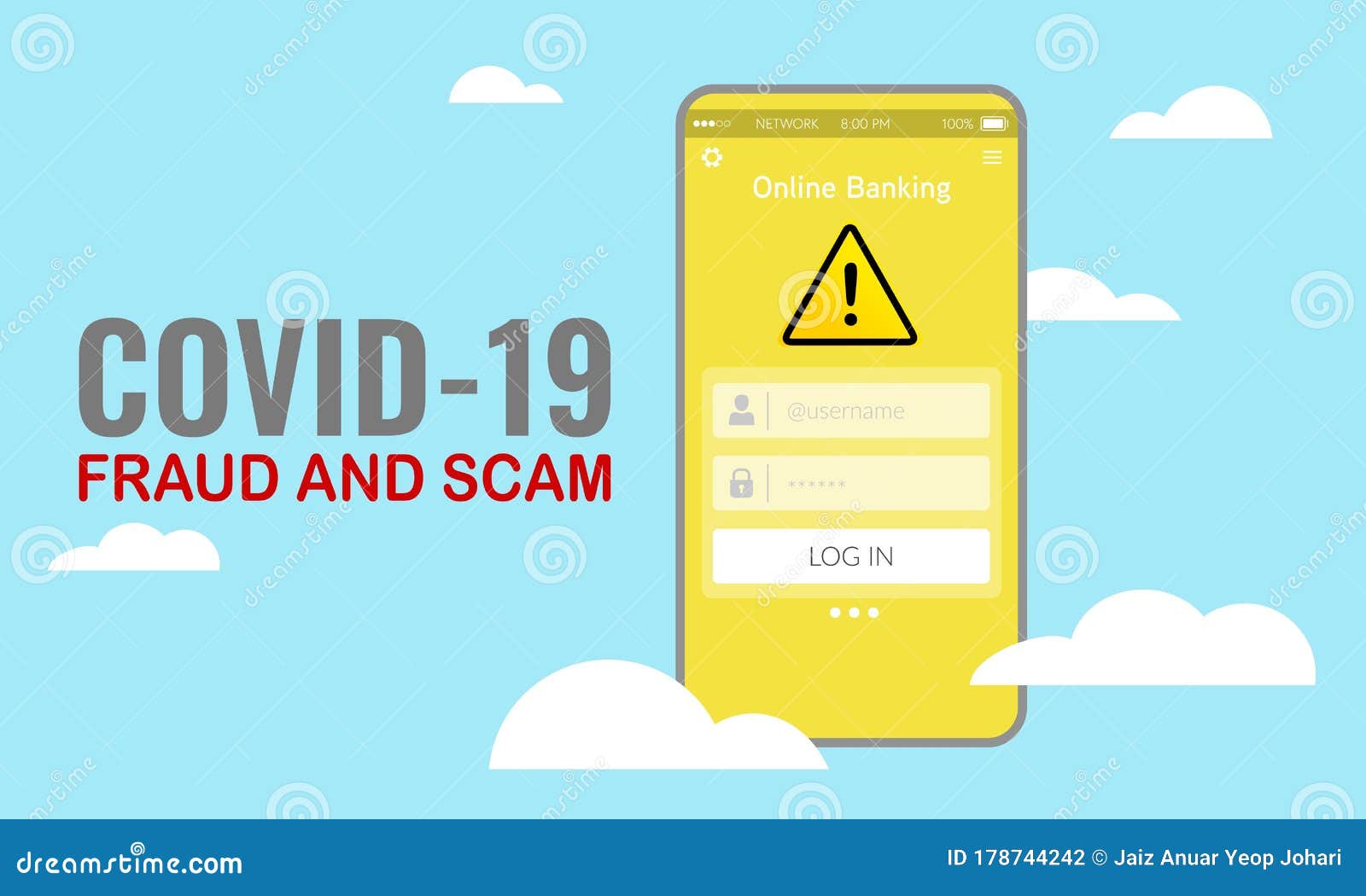 Illustration of Fraud and Scam Alert Notification Stock Vector ...