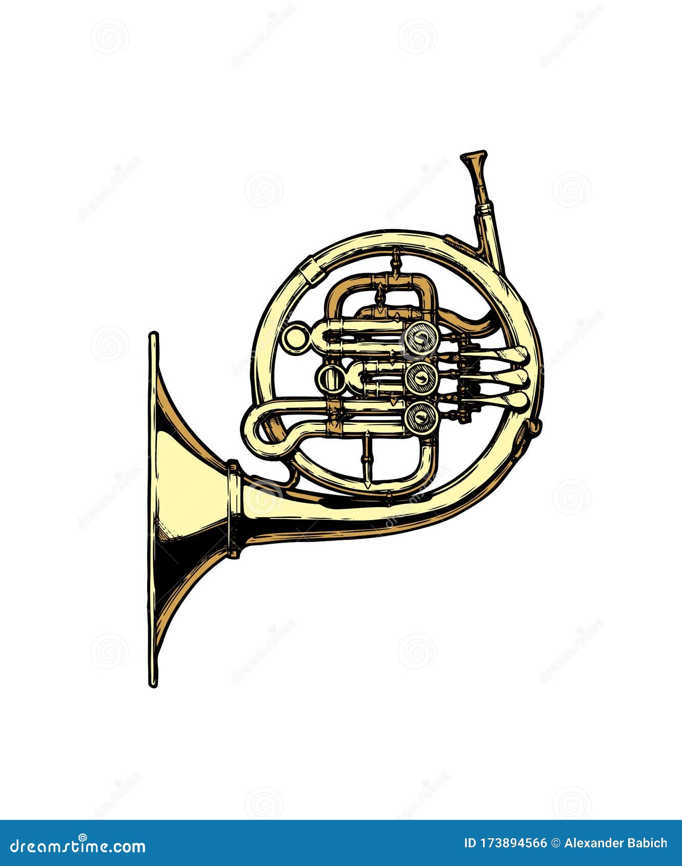 Illustration of French Horn Stock Vector - Illustration of french ...