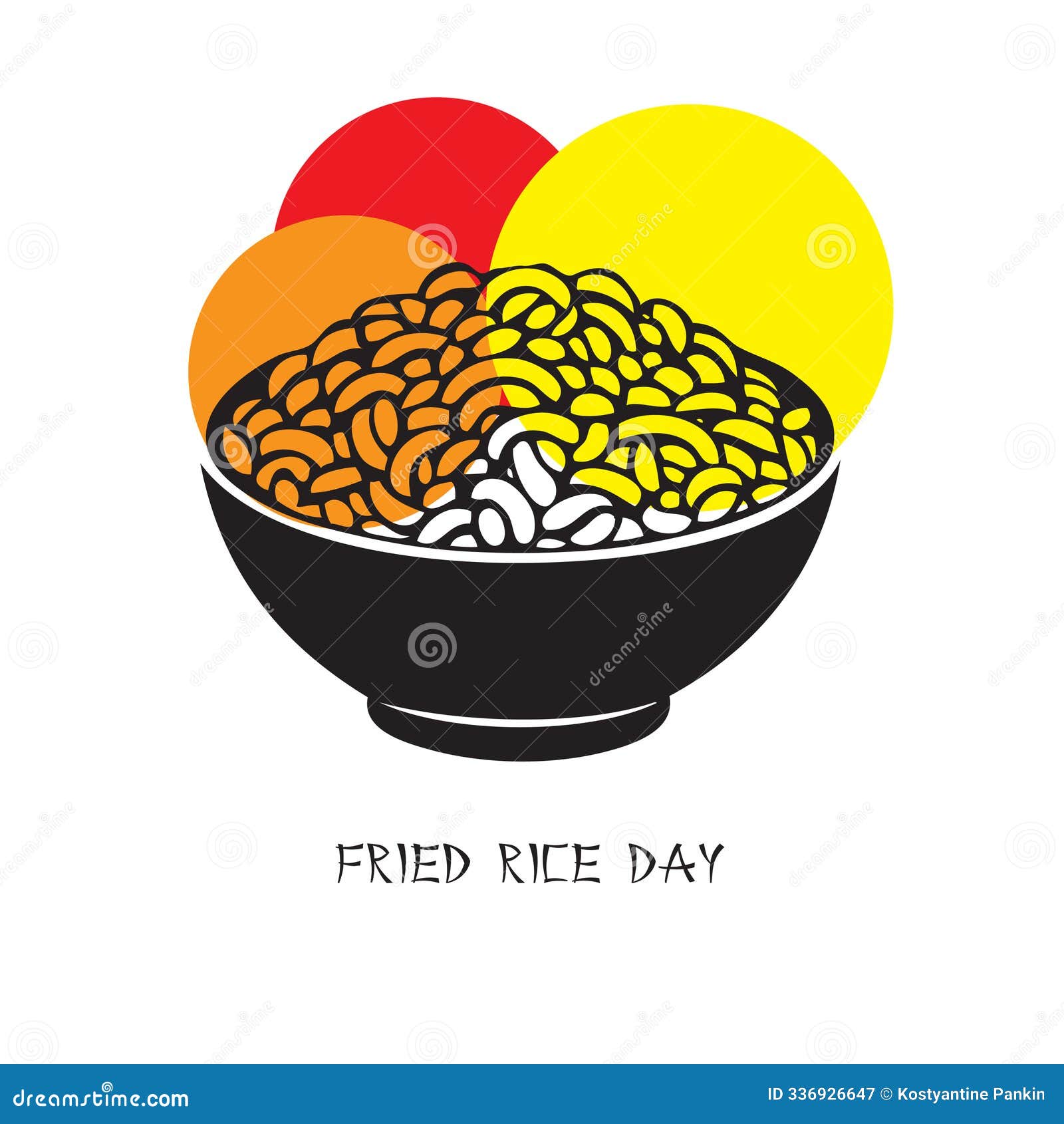 Fried Rice Vector Illustration, Fried Rice Menu On A Plate With Egg And ...