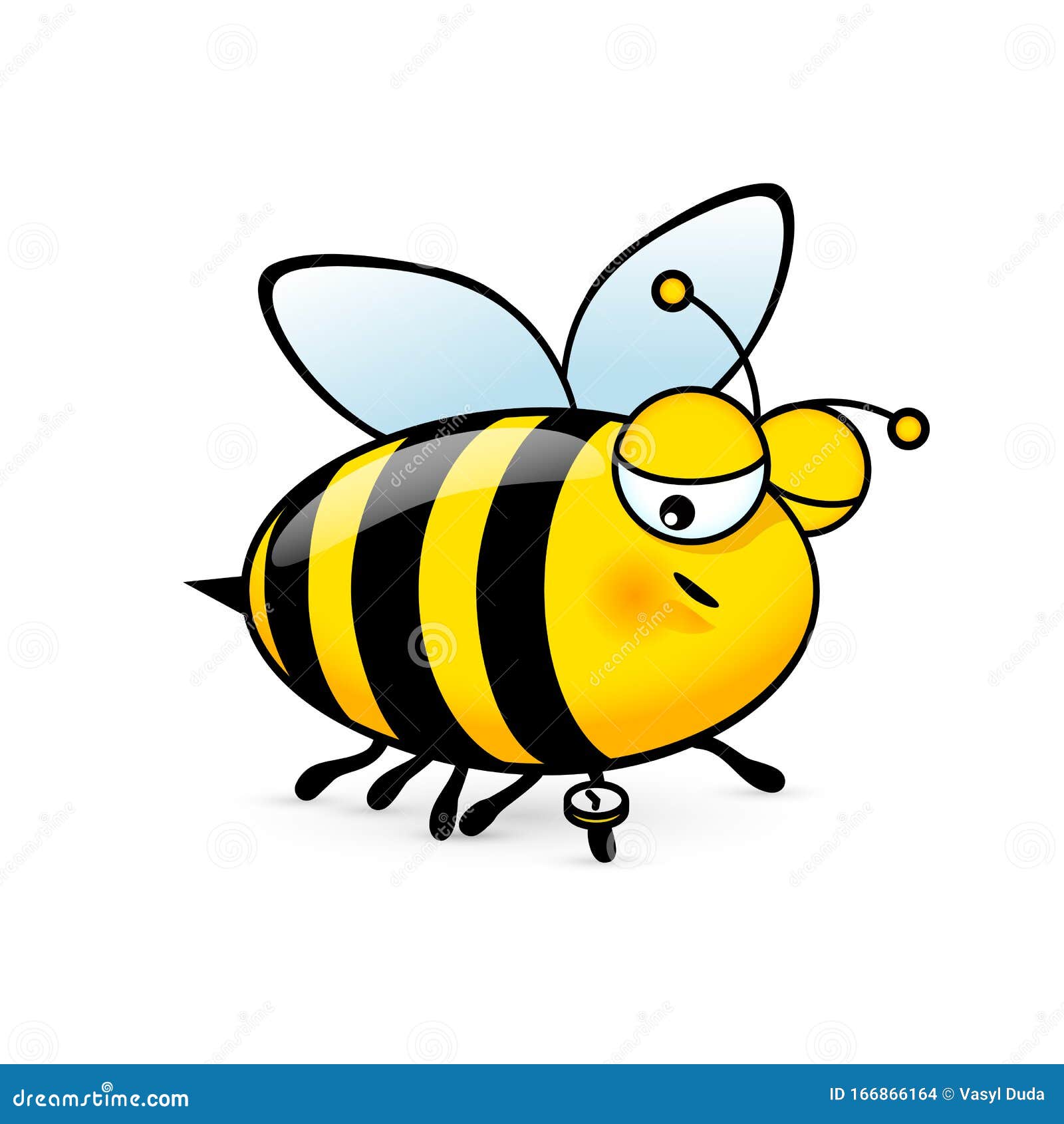 Cartoon Bee stock vector. Illustration of isolated, sleep - 166866164