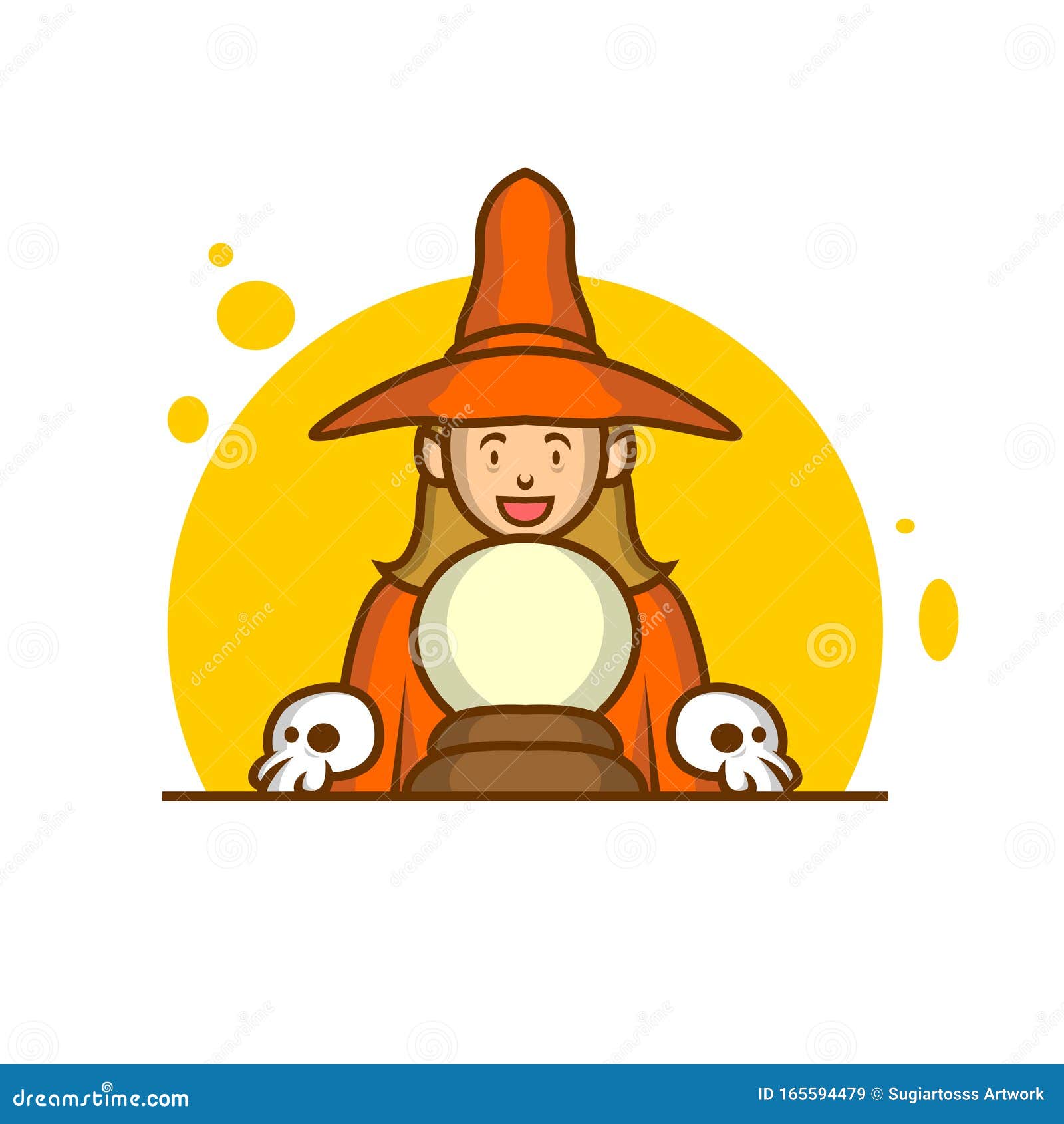 Illustration of a Friendly Witch Stock Vector - Illustration of ...