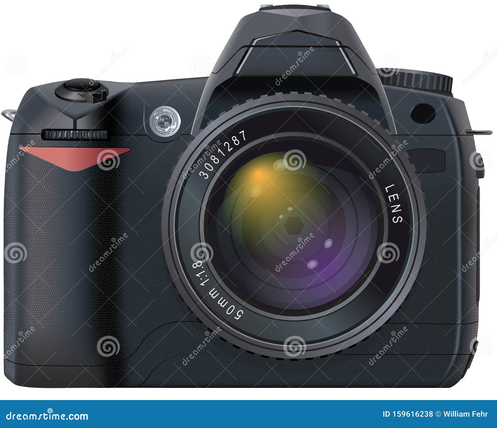 DSLR Camera - Front View stock illustration. Illustration of front ...