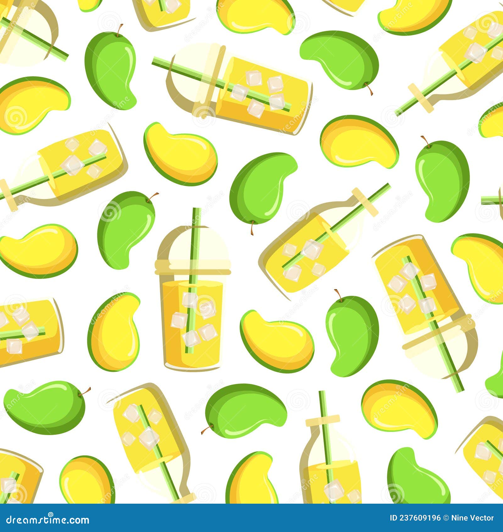 Pattern Vector Illustration Mango Juice Stock Vector - Illustration of ...