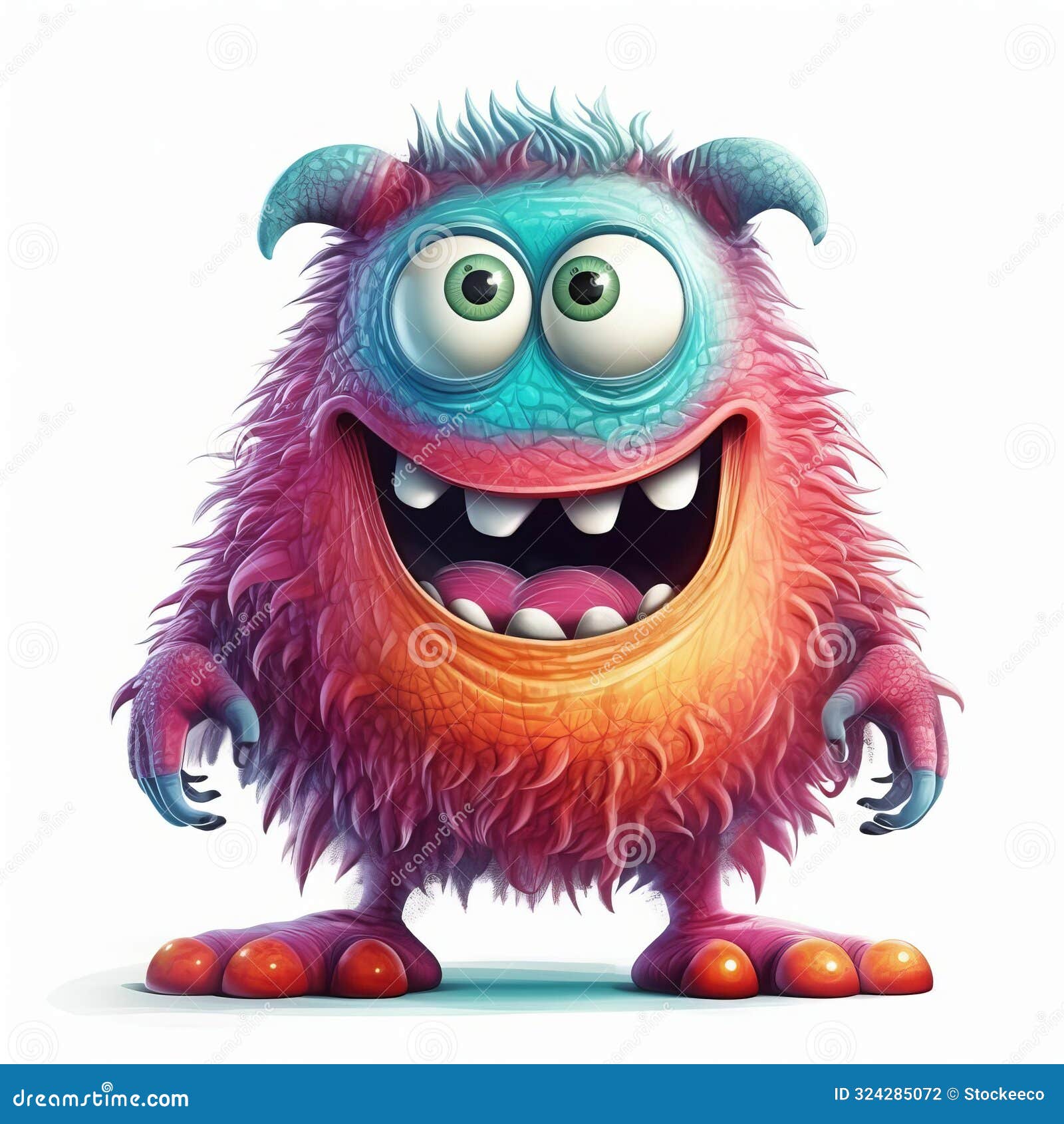 Illustration of a Full Body Monster on White Background Stock ...