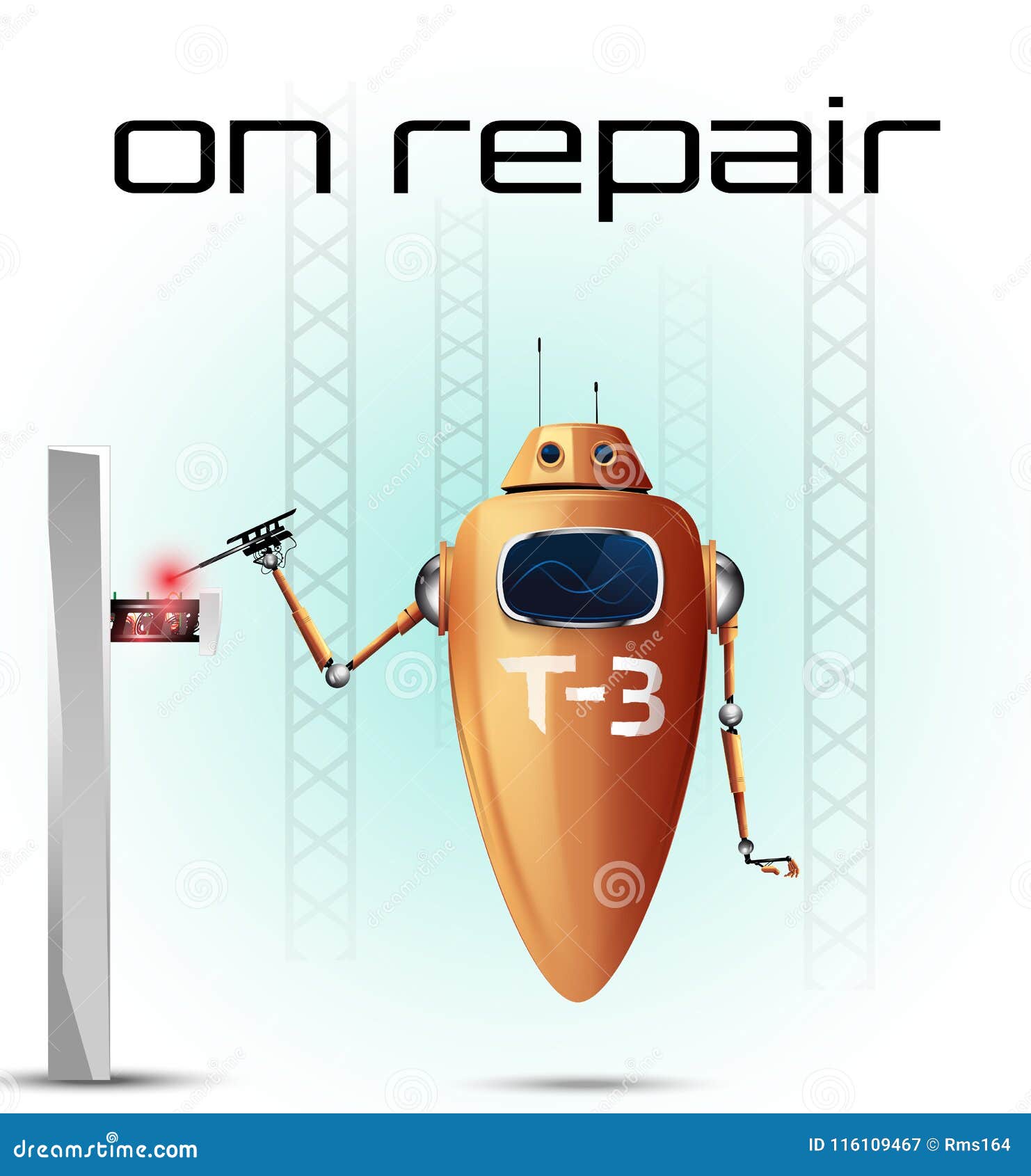 Illustration of Fun Robot that Fixes Something Stock Vector ...